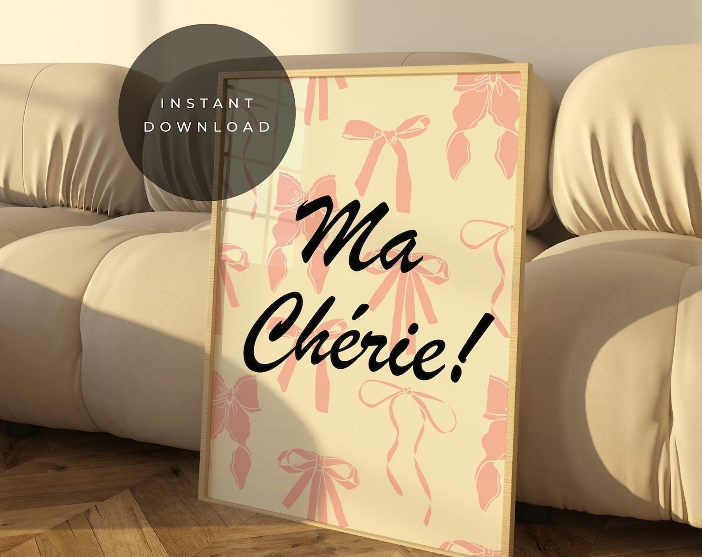 Miluva Vintage Cherry Red Bow Poster, Coquette Prints, Hand Illustrated ...