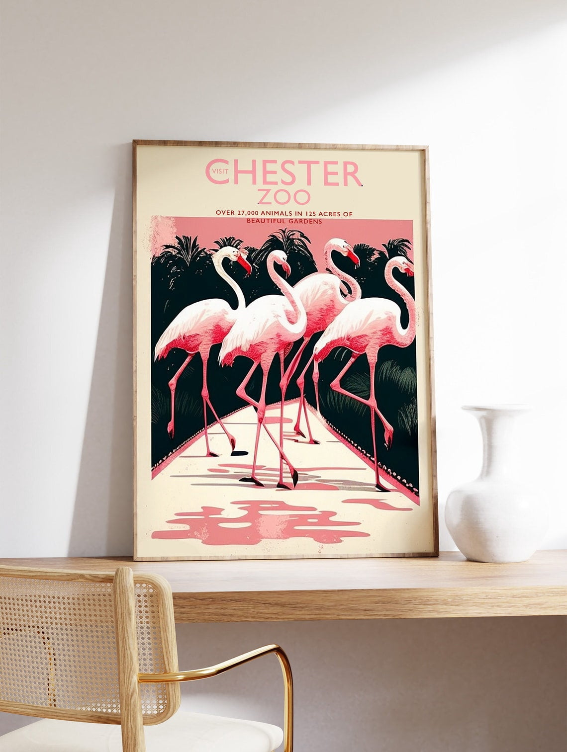 Miluva Vintage Chester Zoo Poster, Lion Art, Retro Chester Zoo Print ...