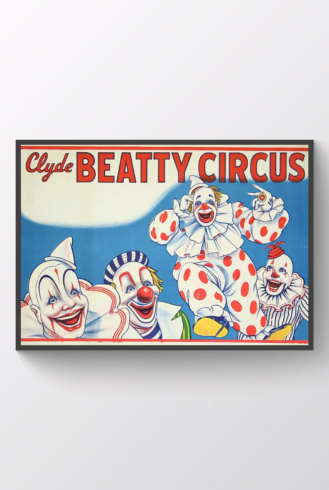 Miluva Vintage Clyde Beatty Circus Digital Poster - 17 Sizes, Retro ...