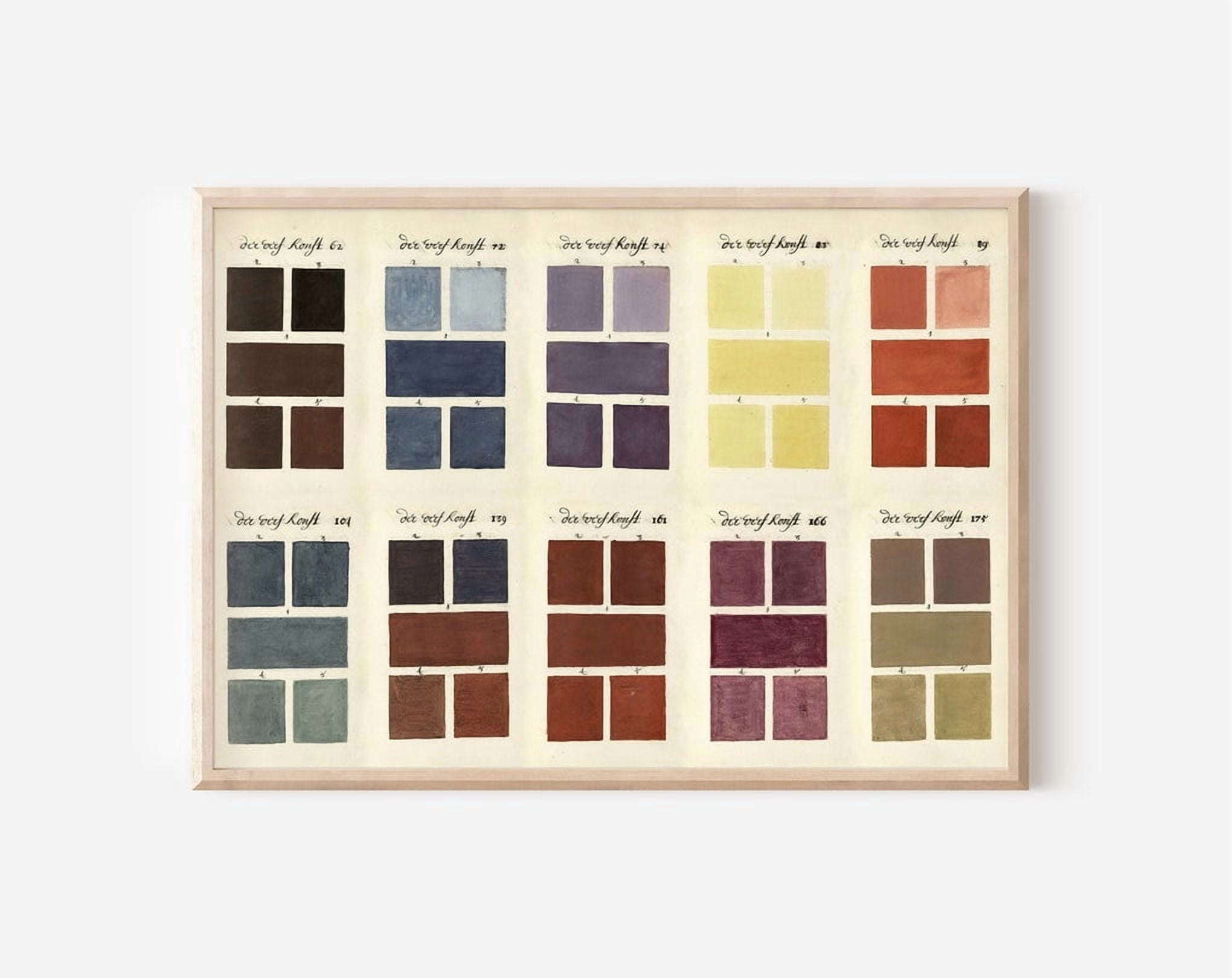 Miluva Vintage Color Chart Wall Art Pantone Wall Decor Kids Playroom ...