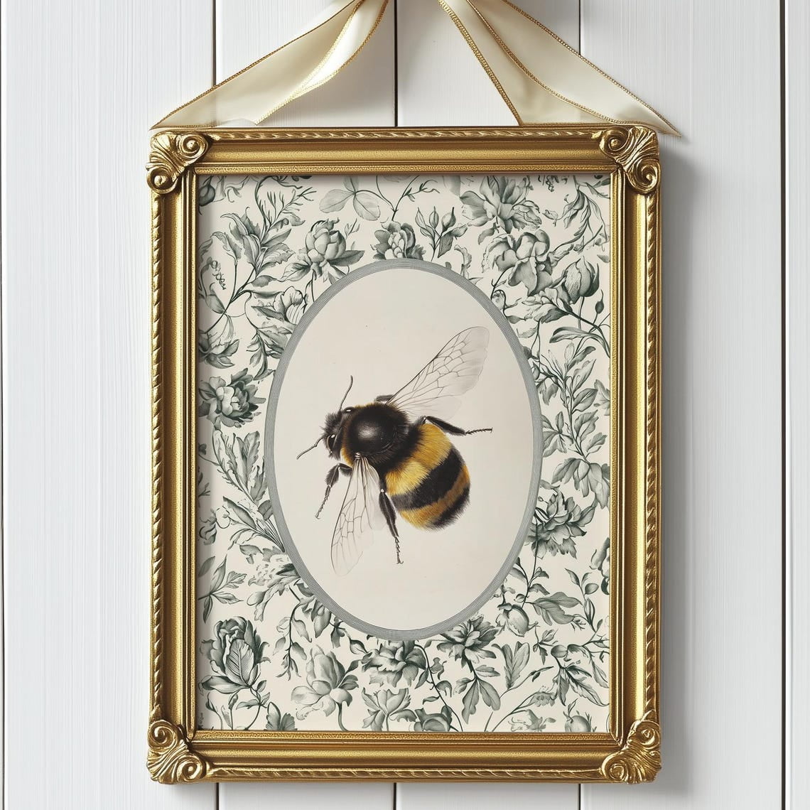 Miluva Vintage Cottagecore Bee Wall Art, Printable Country Bumblebee ...