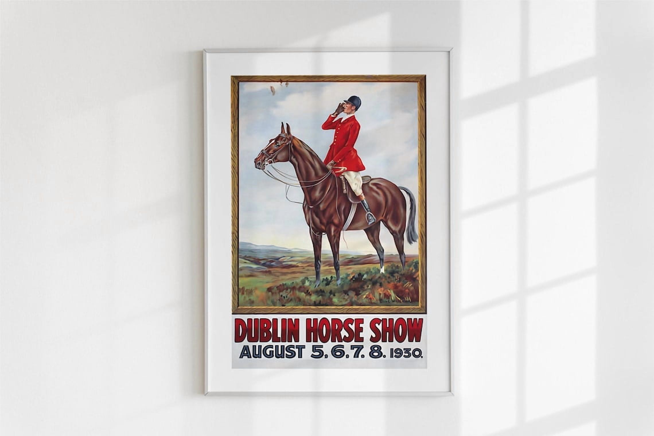 Miluva Vintage Dublin Horse Show Poster 1930 Equestrian Event Wall Art ...