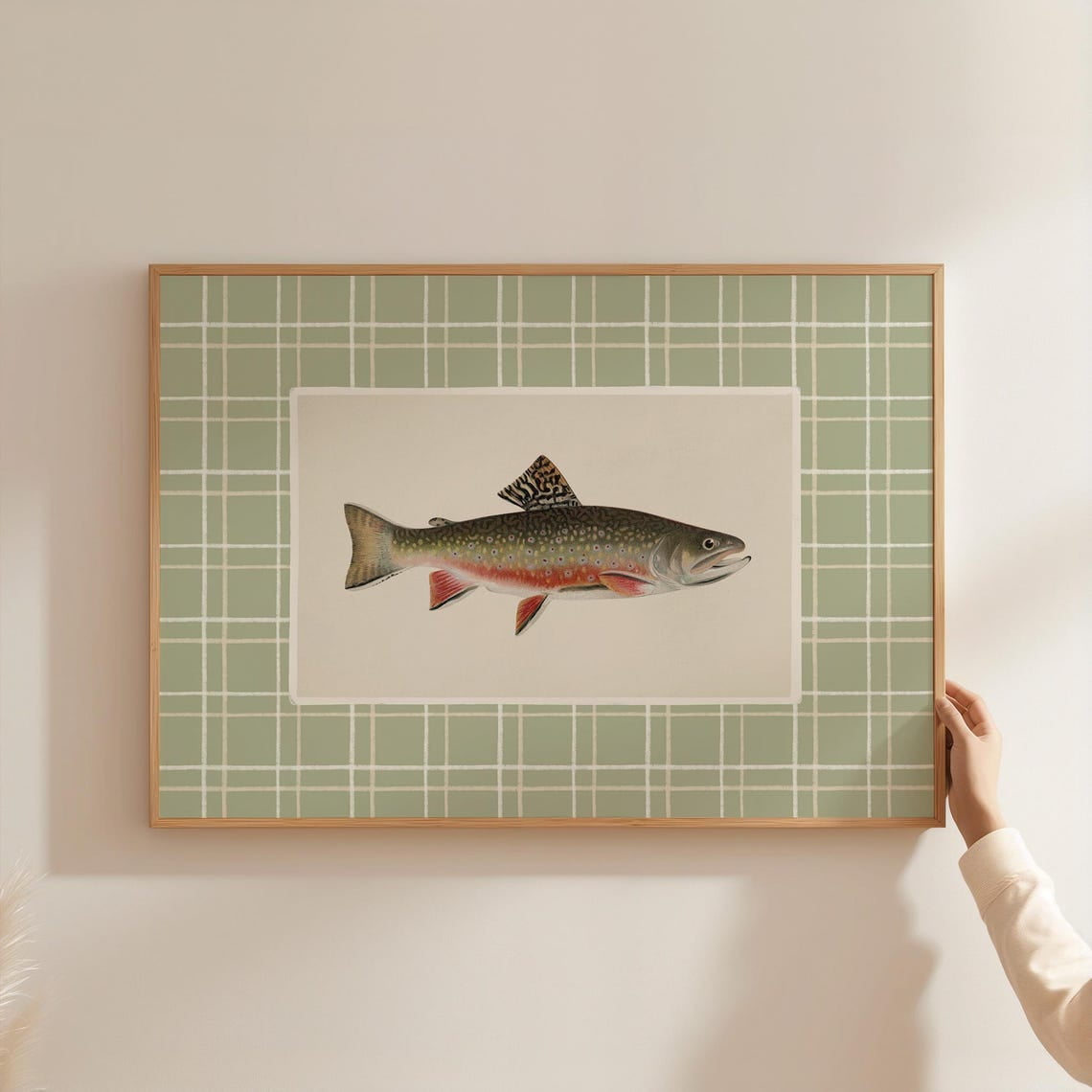 Miluva Vintage Fish Art Print, Country Cottage Green Kitchen Decor ...