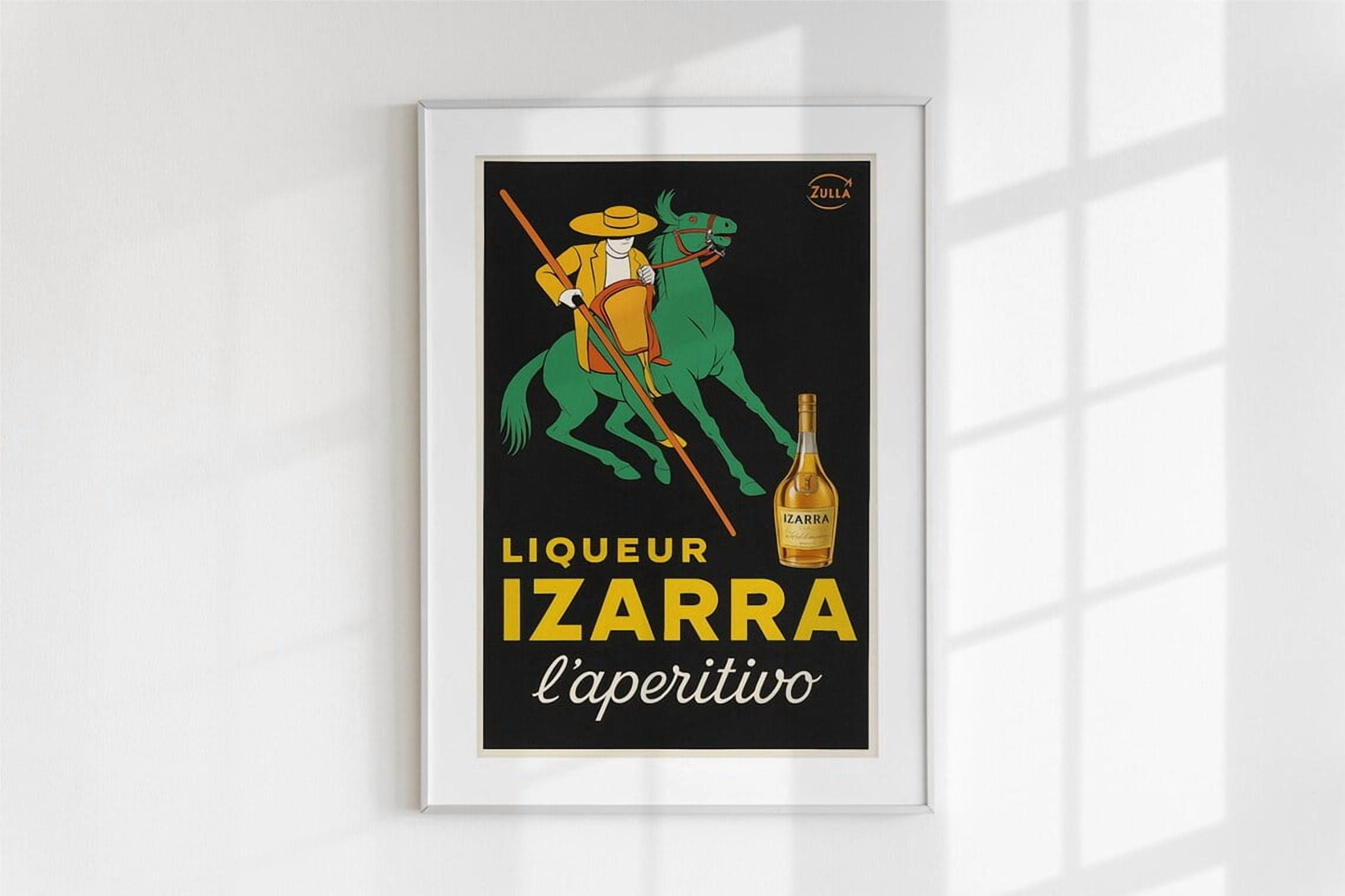 Miluva Vintage French Liqueur Poster Izarra Aperitif Wall Art Retro ...