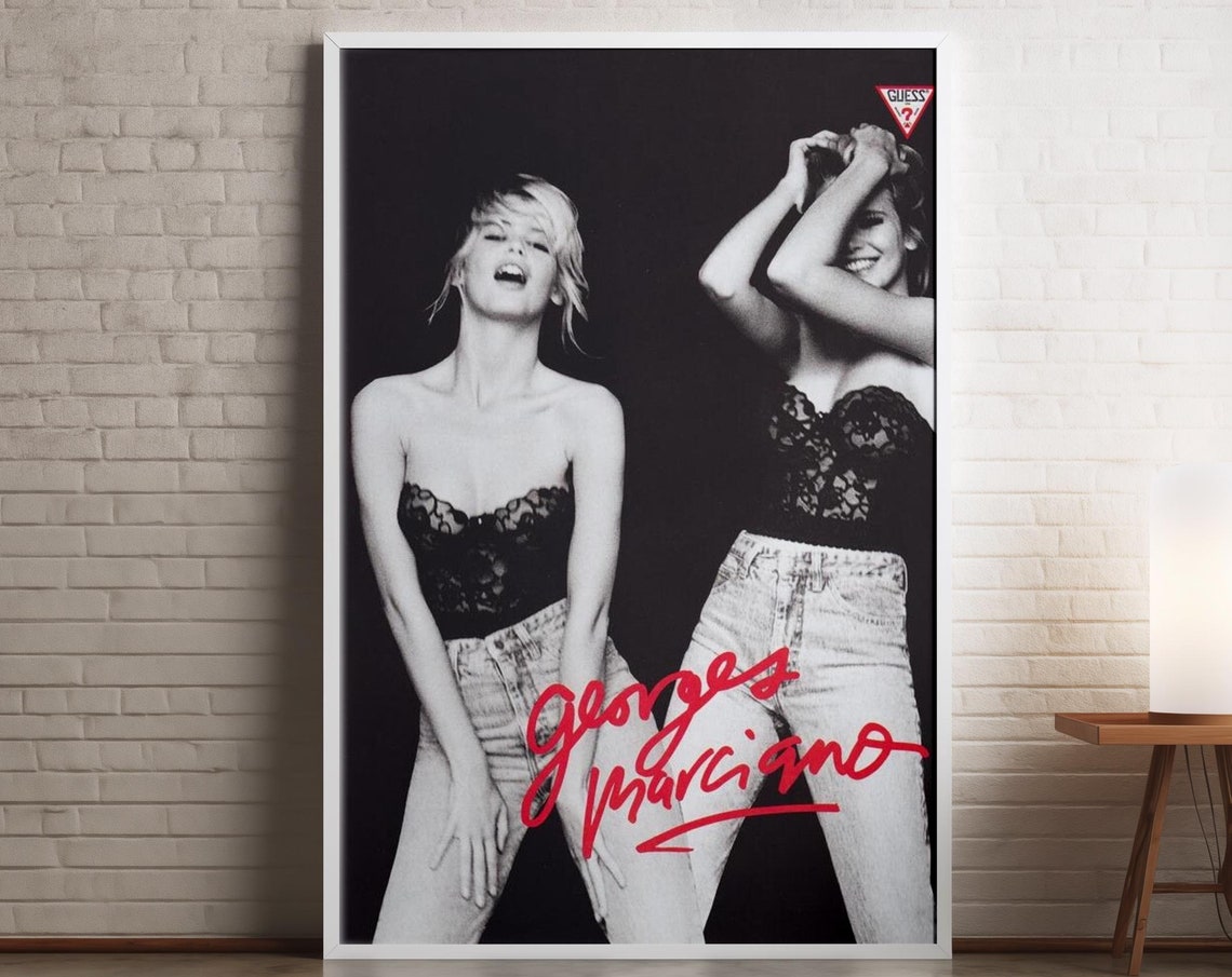 Miluva Vintage Guess Magazine Poster, Retro Fashion Art, Night Club ...