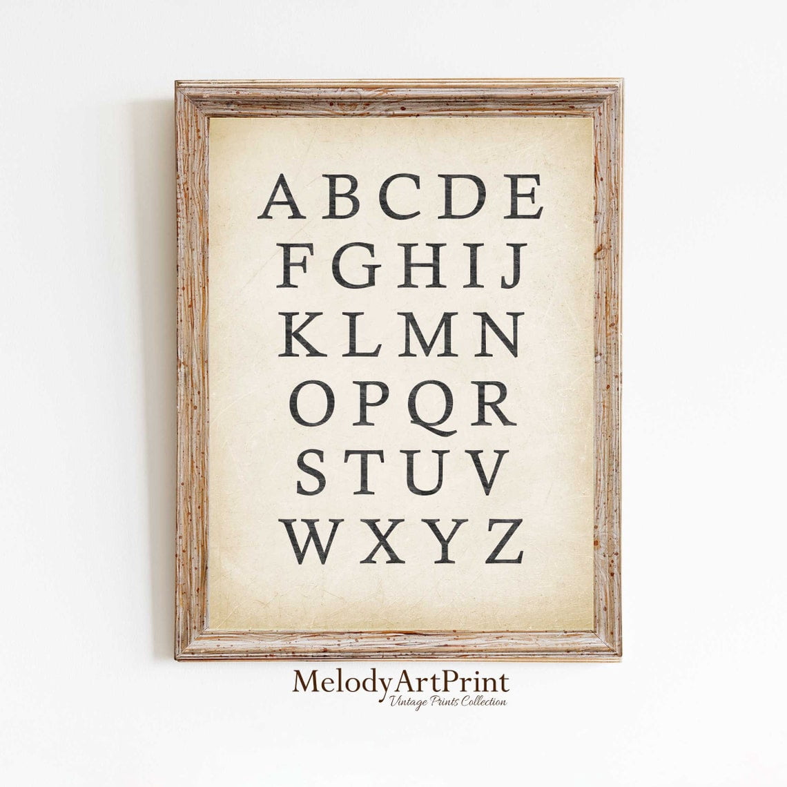 Miluva Vintage Inspired Alphabet Print Nursery Wall Art Vintage Nursery ...