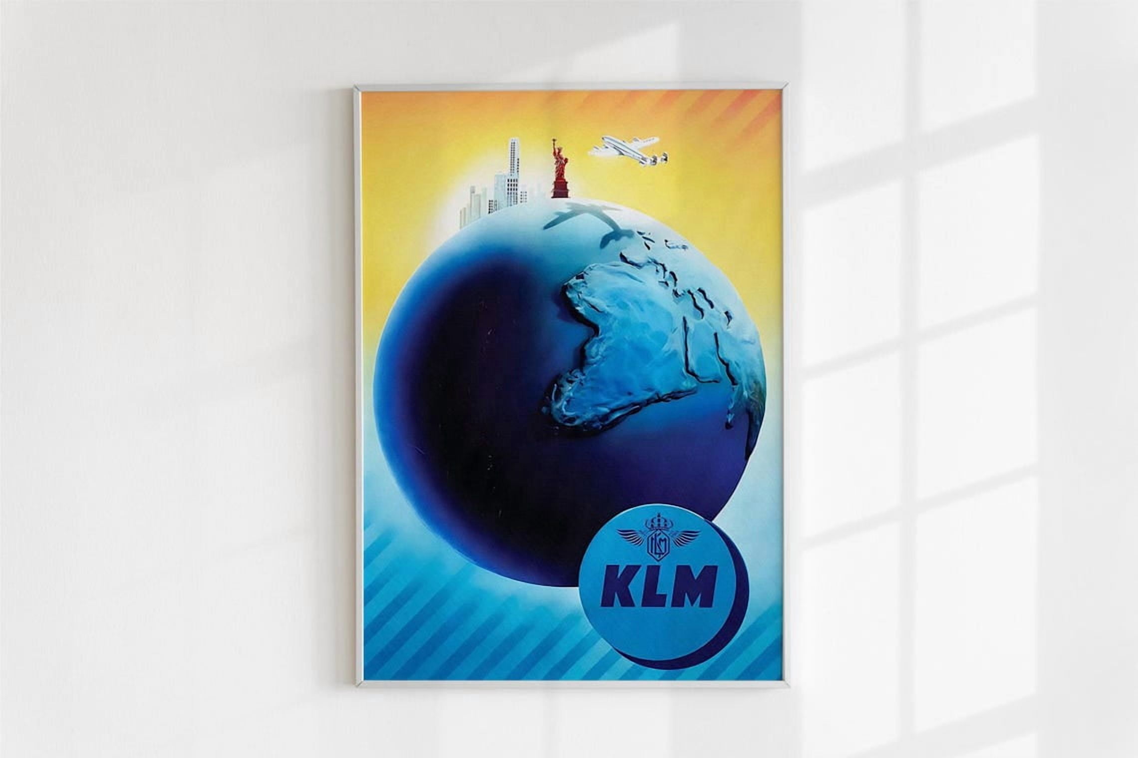 Miluva Vintage Klm Airline Poster Printable Wall Art Retro Travel Decor ...