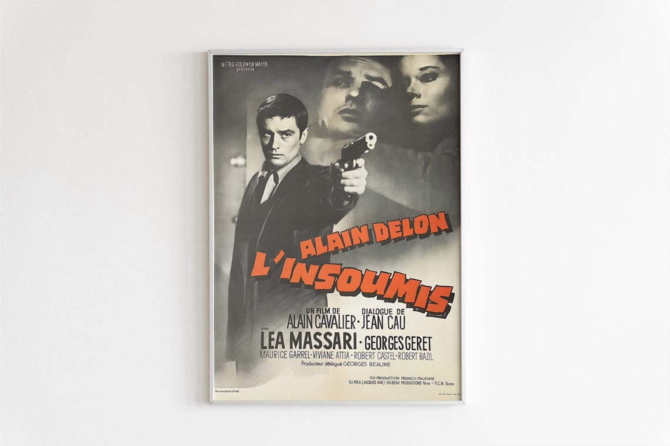 Miluva Vintage L'Insoumis Movie Poster Retro Alain Delon Art Print ...