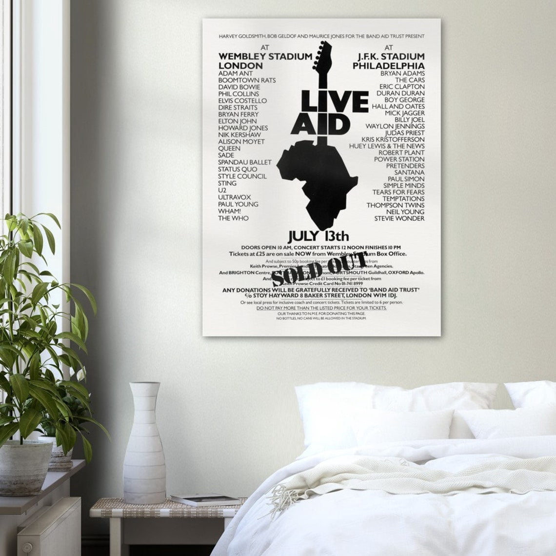Miluva Vintage Live Aid Concert Poster (1985) Decor For Living Room ...