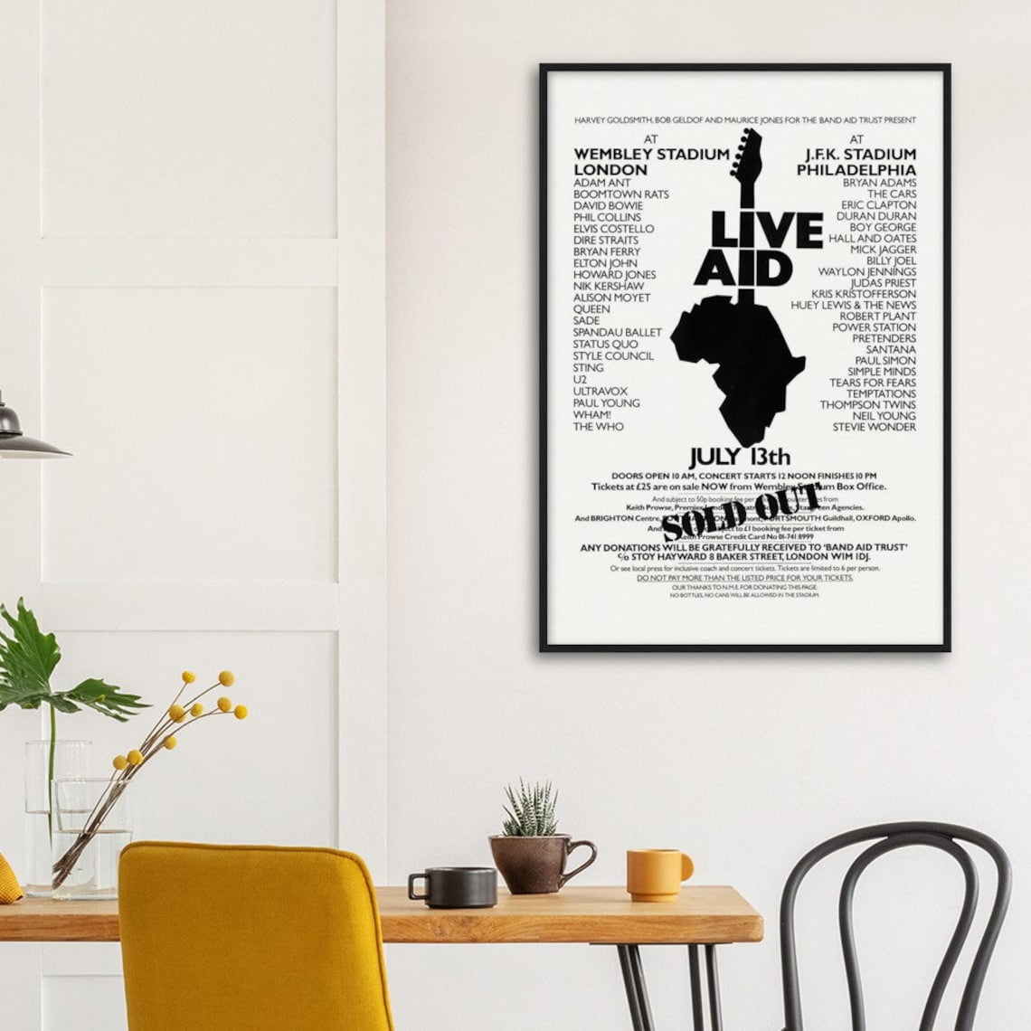 Miluva Vintage Live Aid Concert Poster (1985) - Decor For Living Room ...