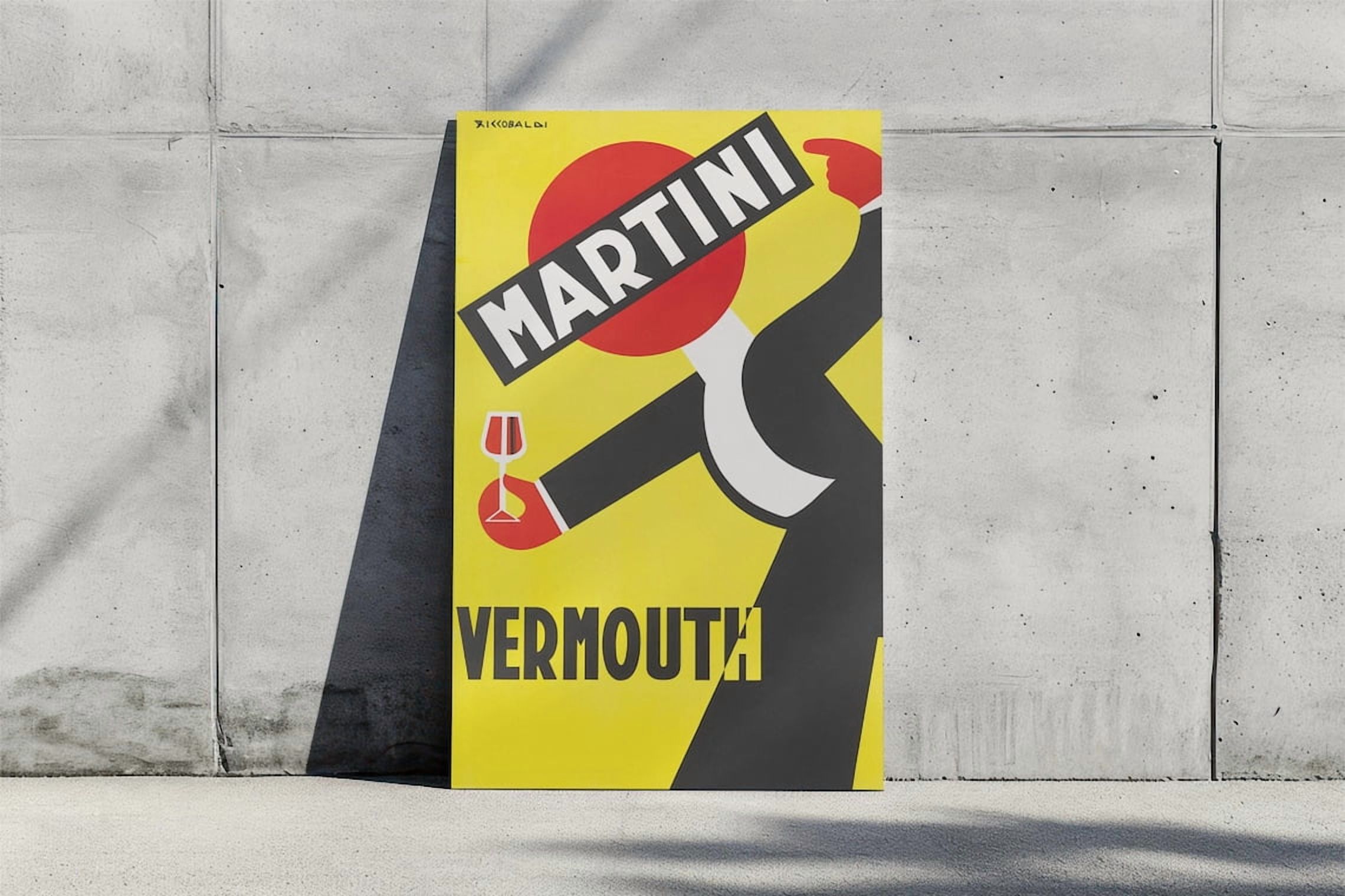 Miluva Vintage Martini Vermouth Art Print, Retro Italian Drinks Poster ...