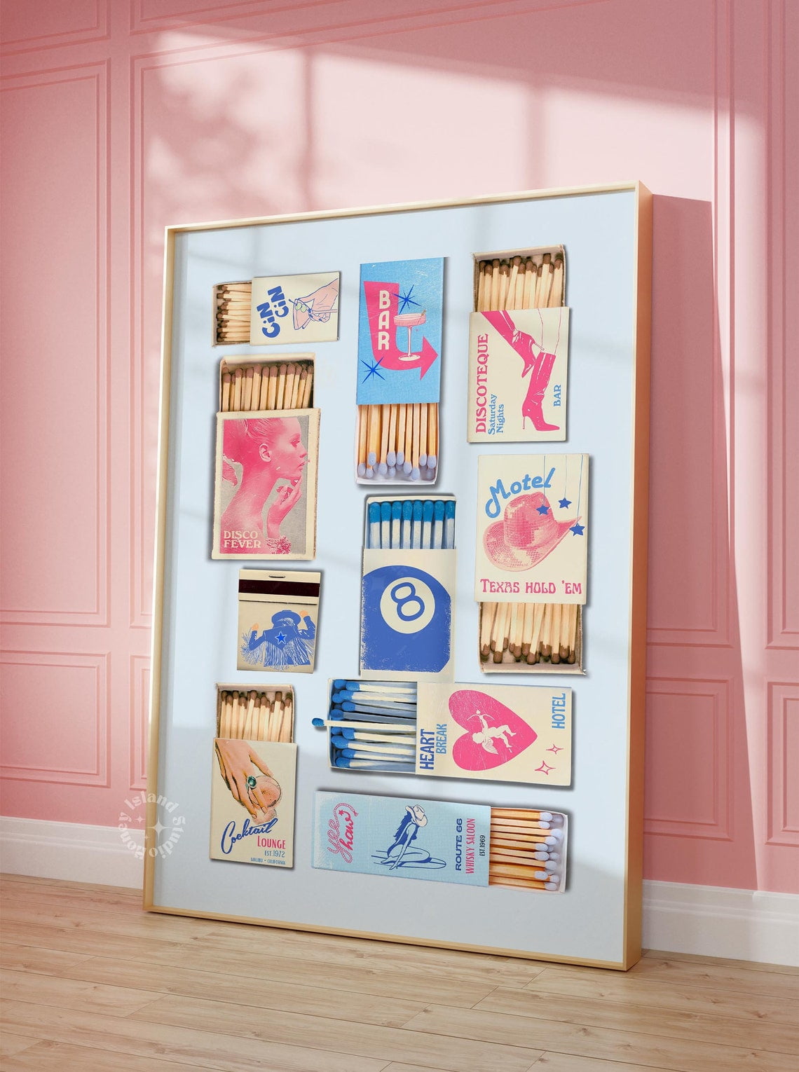 Miluva Vintage Matchbox Print, Preppy Dorm Decor, Funky Aesthetic Print ...