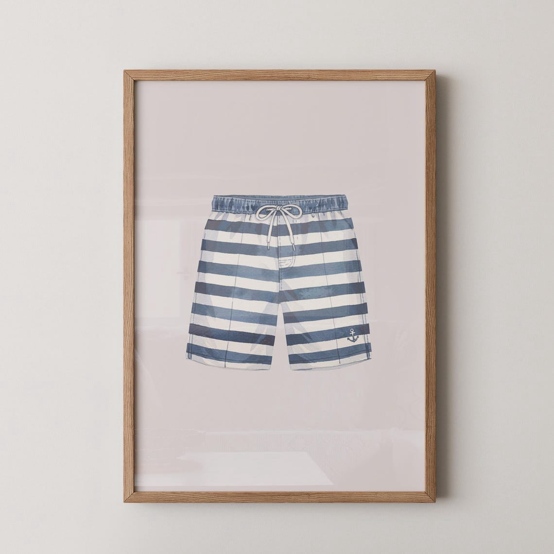 Miluva Vintage Men'S Swim Shorts Printable, Navy Swim Trunks Wall Art ...