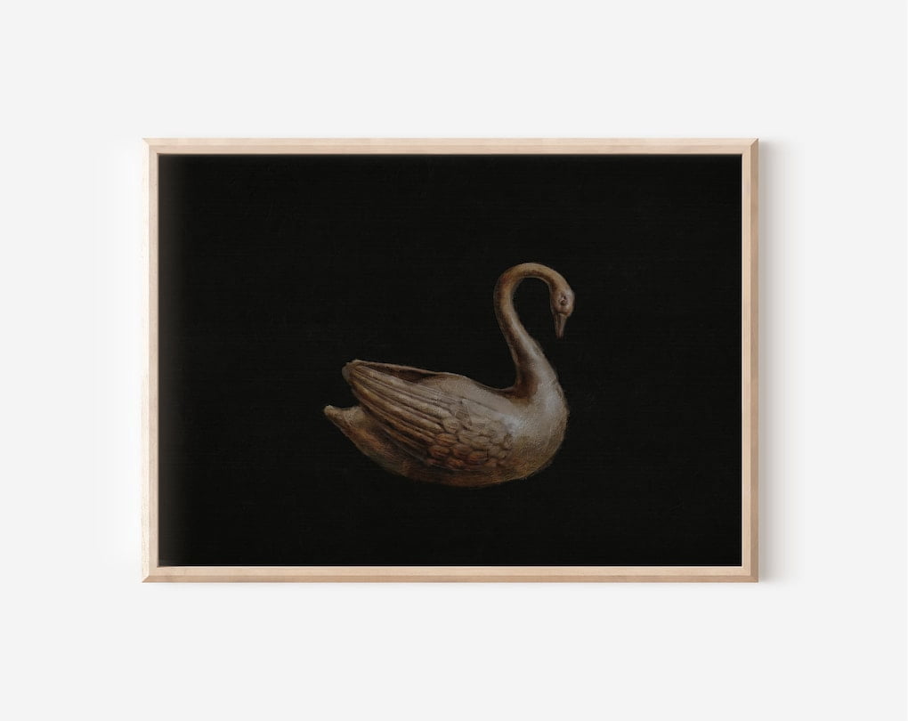 Miluva Vintage Minimal Swan Bird Art Preppy Wall Art Affordable Wall ...