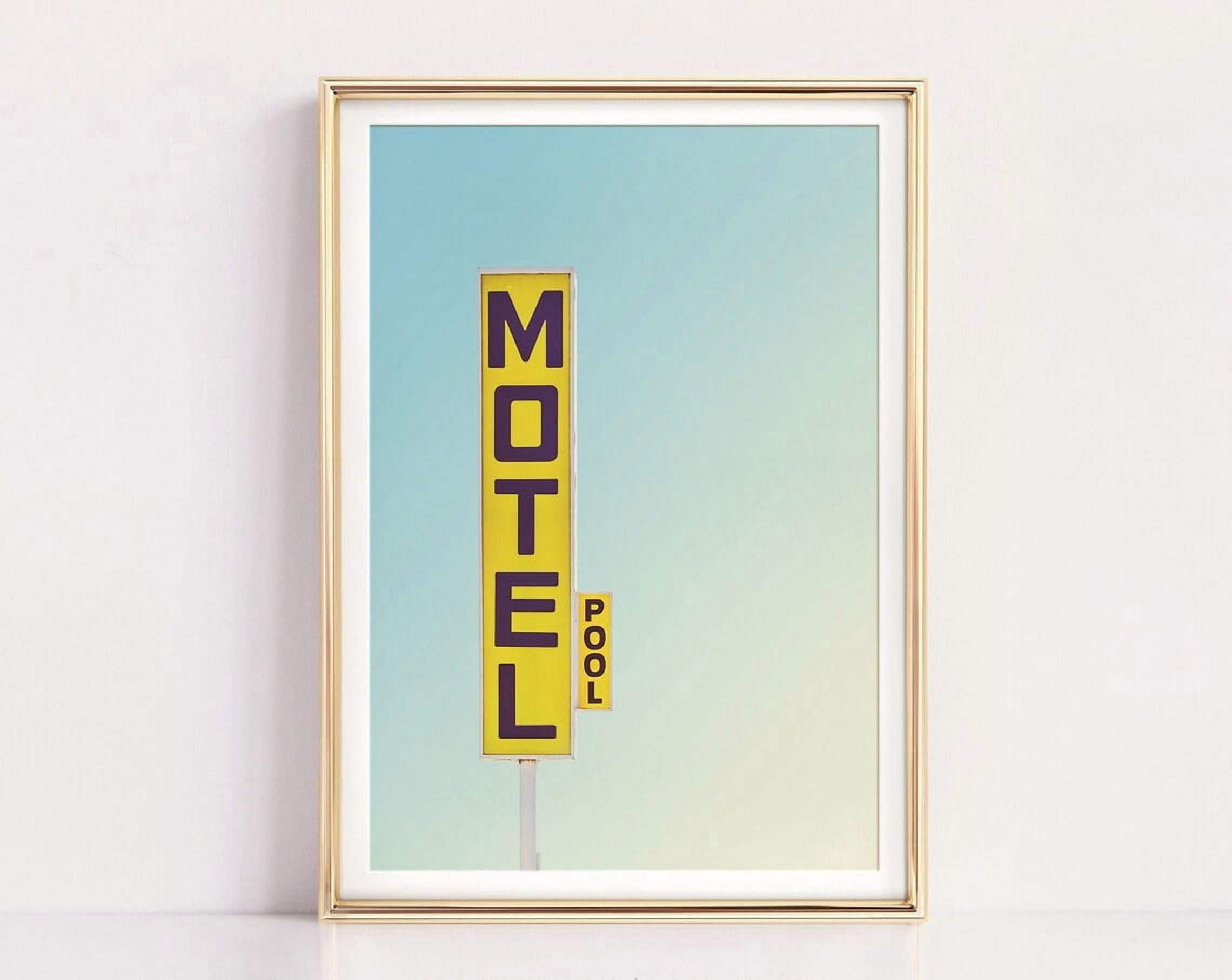 Miluva Vintage Motel Sign, Wall Art, Prints, , Mid Century Modern Decor ...