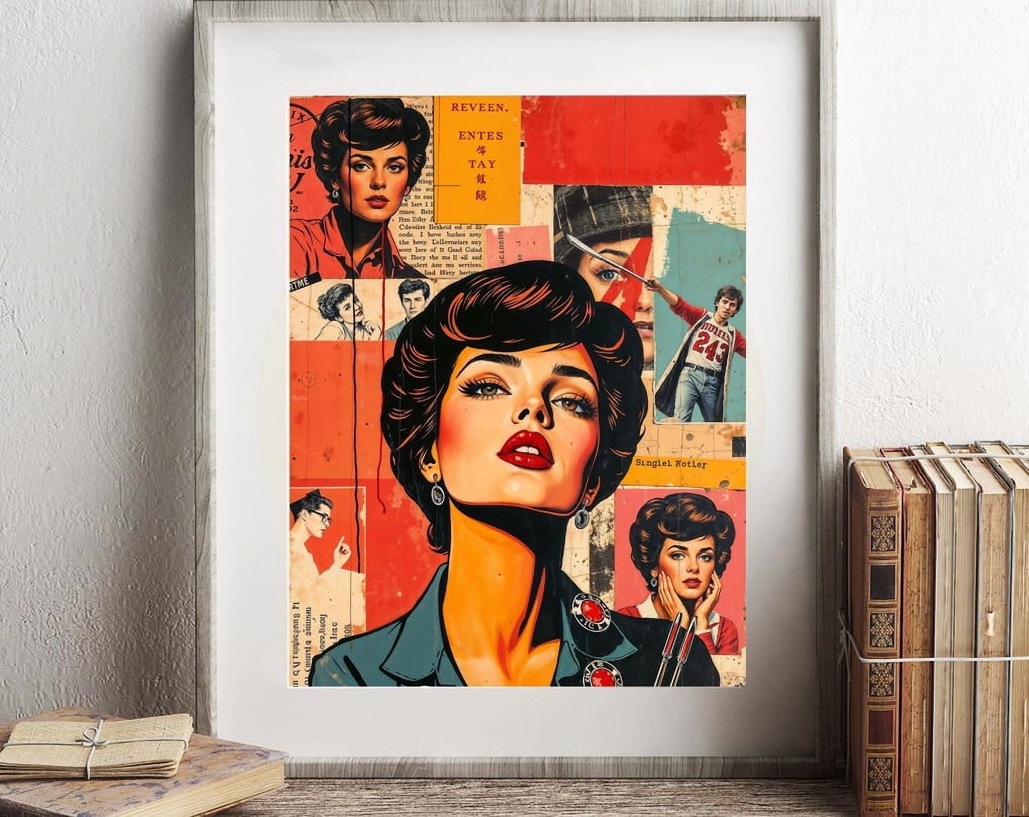 Miluva Vintage Pop Art Collage - Retro 1950S Woman Aesthetic - Mid ...