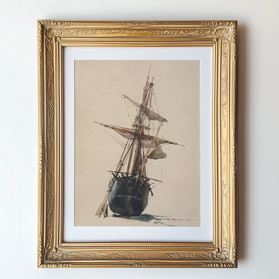 Miluva Vintage Sailing Ship , Printable Nautical Wall Decor, Tall Ship ...