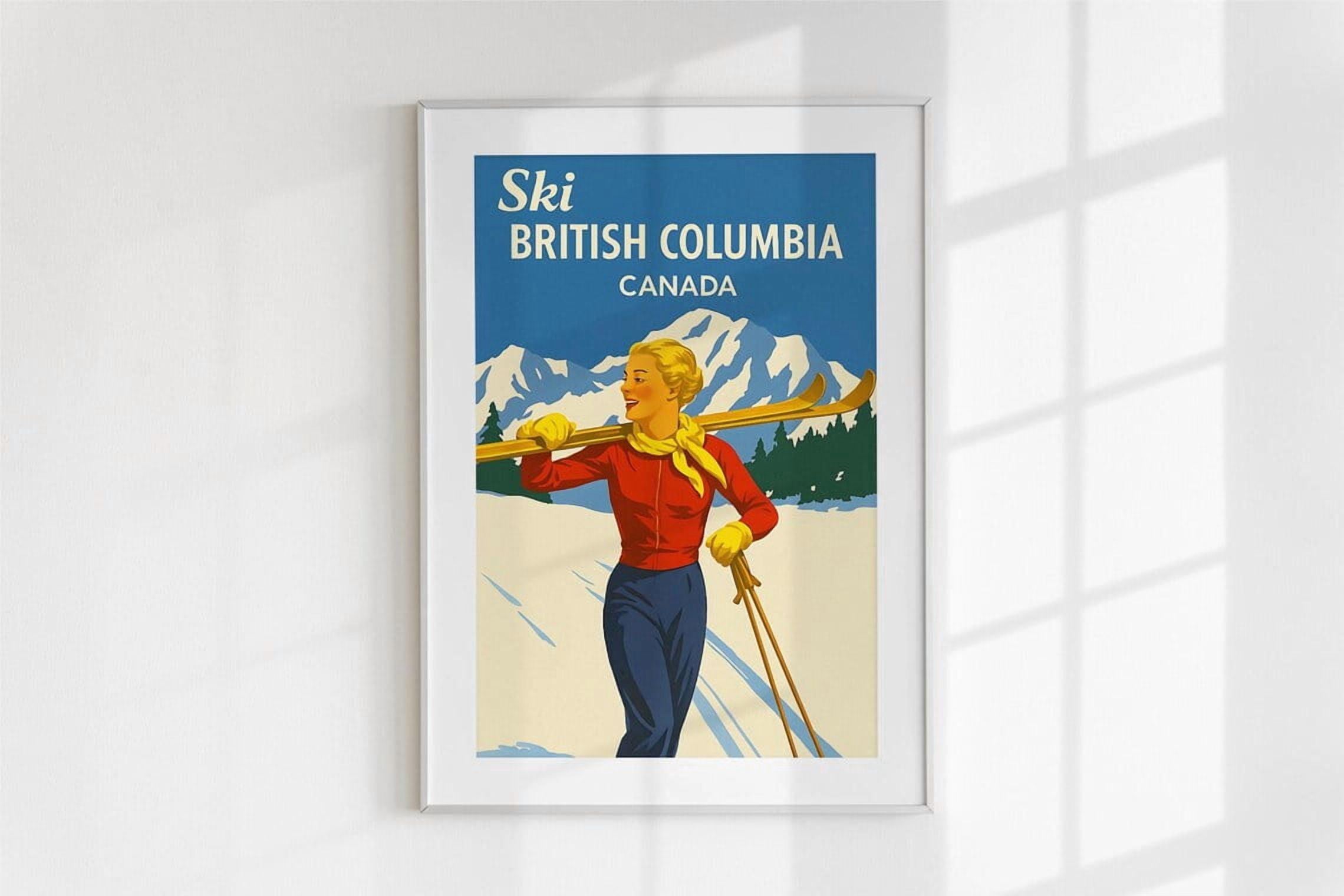 Miluva Vintage Ski Wall Art Print, Gift For Her Or Him, British ...