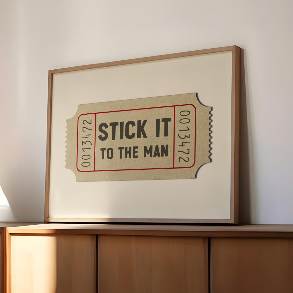 Miluva Vintage Ticket Art Print Rebellious Wall Decor Entrepreneur Gift ...