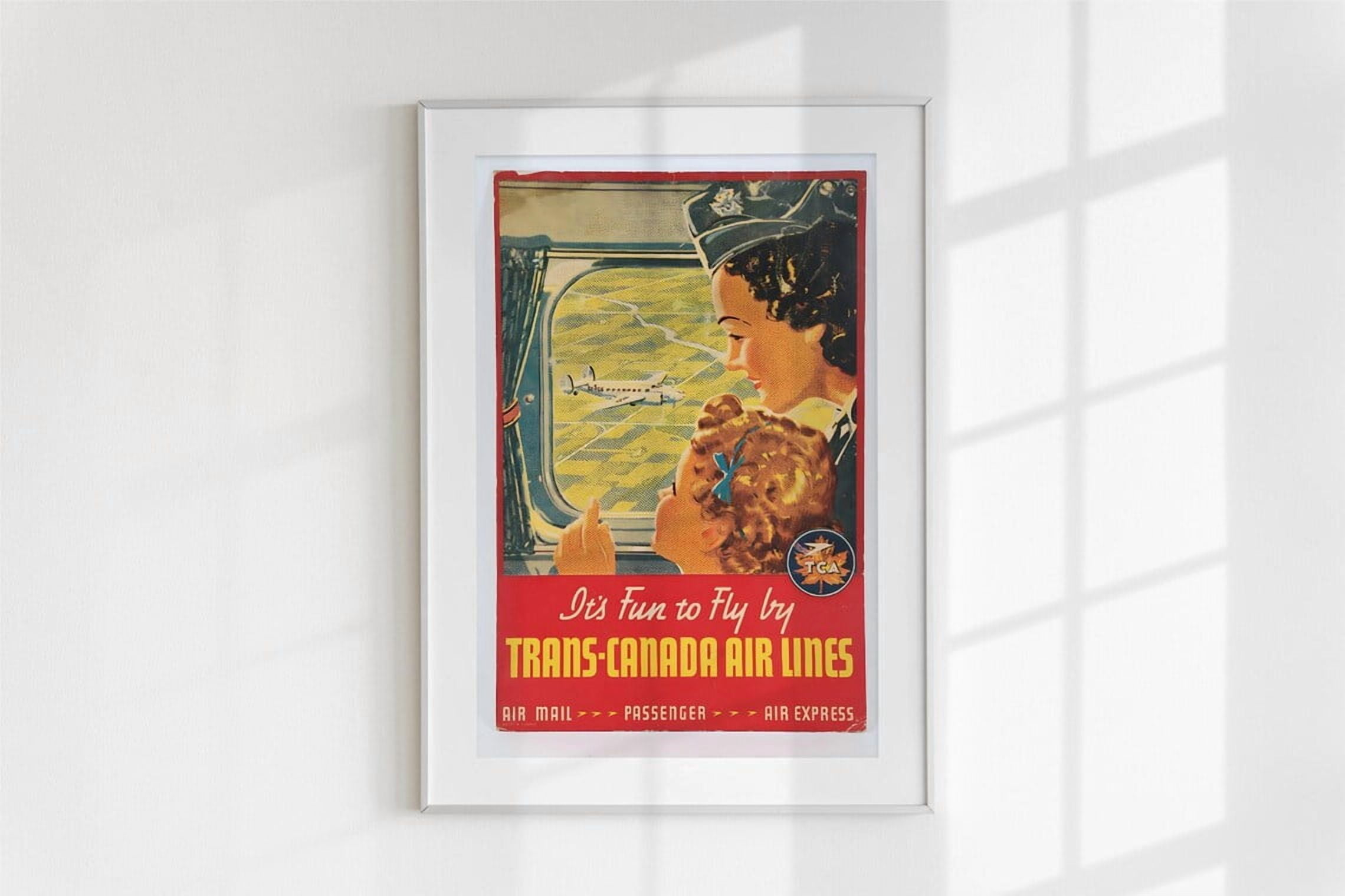 Miluva Vintage Trans-Canada Airlines Poster Retro Aviation Wall Art ...