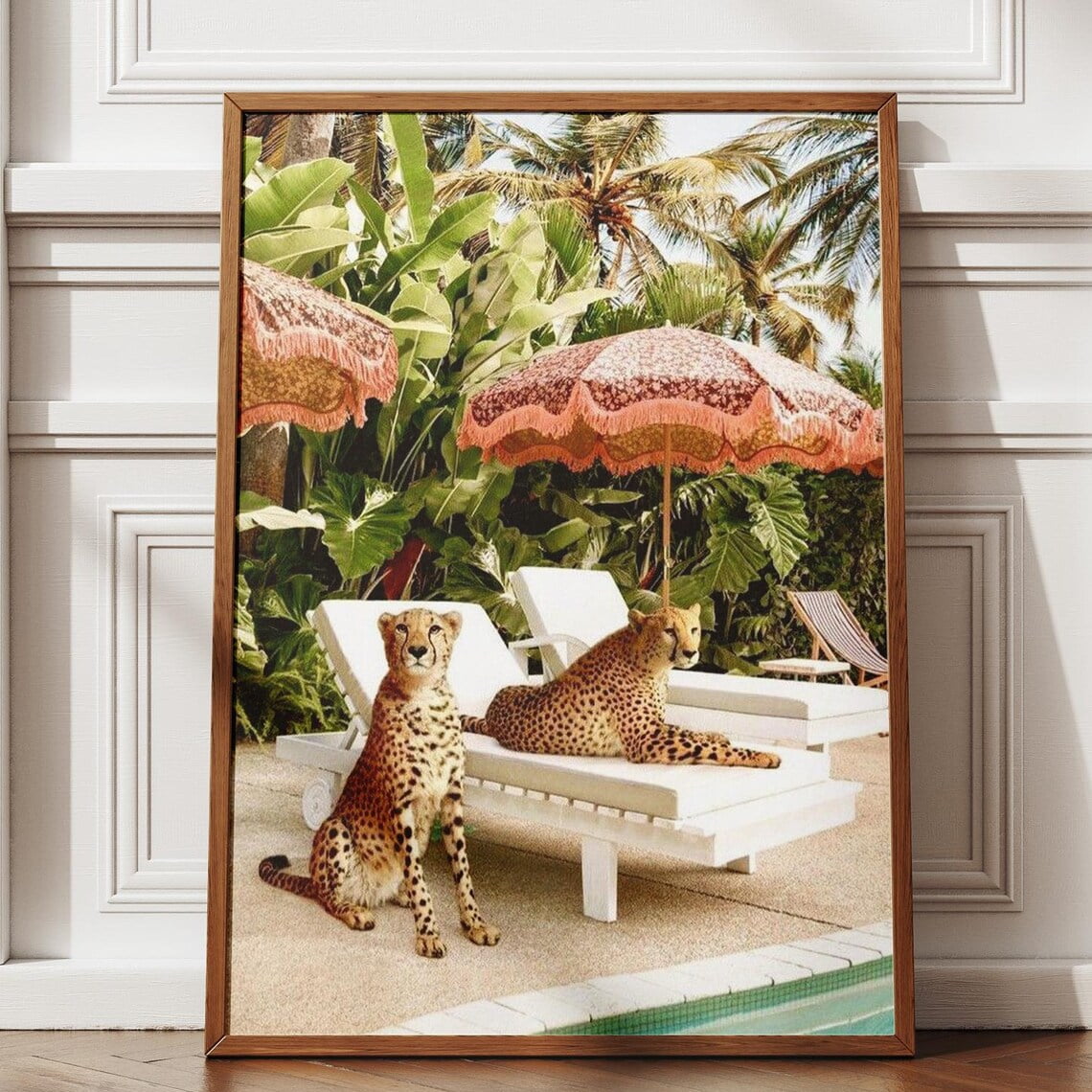 Miluva Vintage Tropical Poolside Aesthetic With Cheetahs - Exotic Retro ...