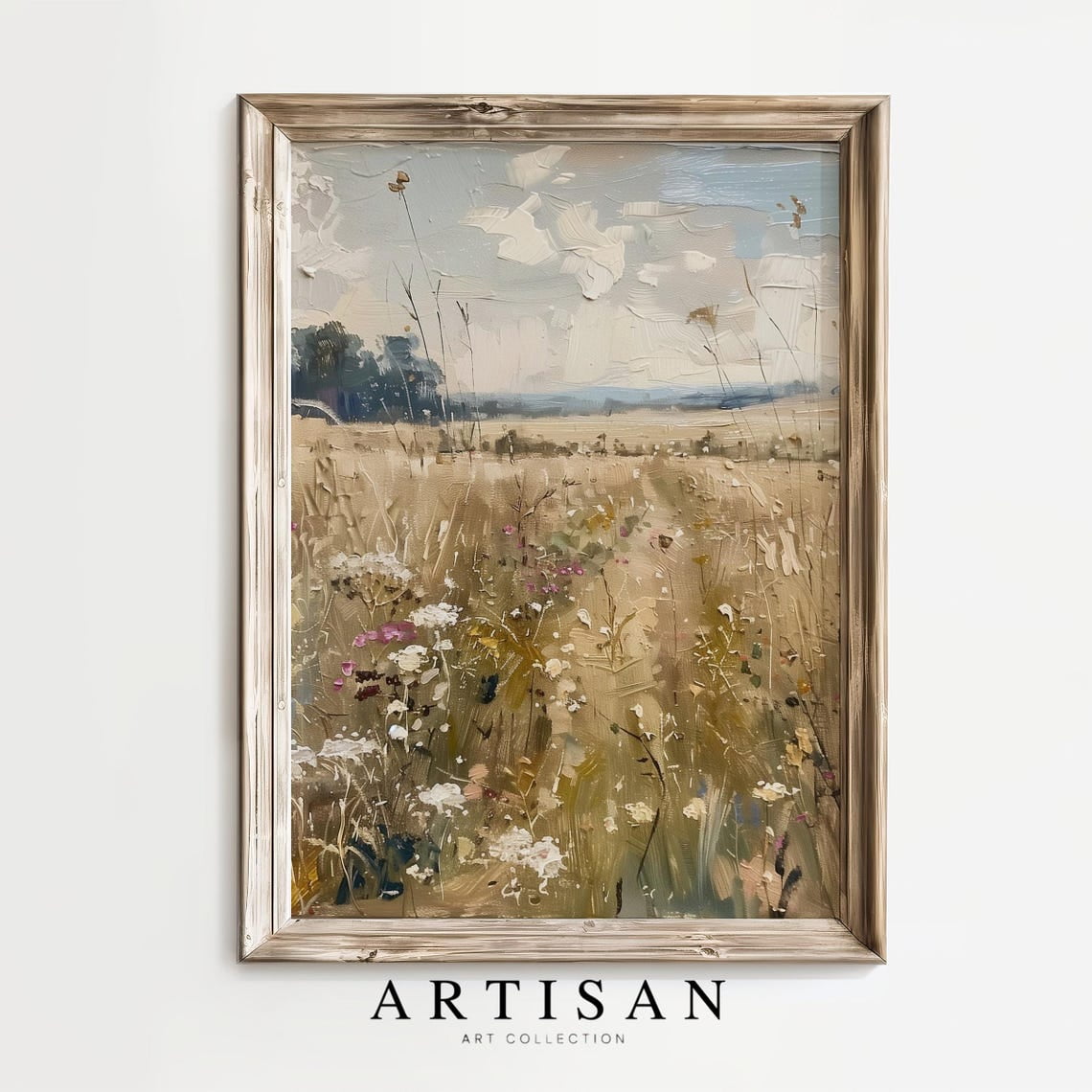 Miluva Vintage Wildflower Meadow , Landscape Art Print, Flower Meadow , Wildflower Wall Art ...