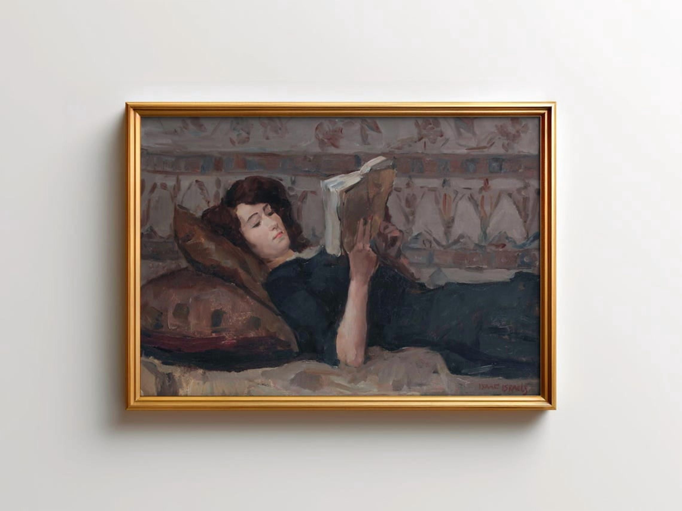 Miluva Vintage Woman Reading Portrait Antique Library Decor, Bookish ...