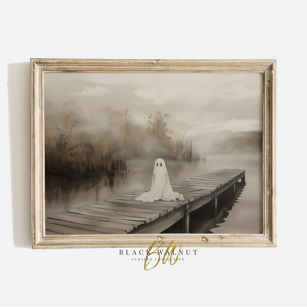 Miluva Vintage ghost – Moody halloween wall art print – Spooky ghost on ...