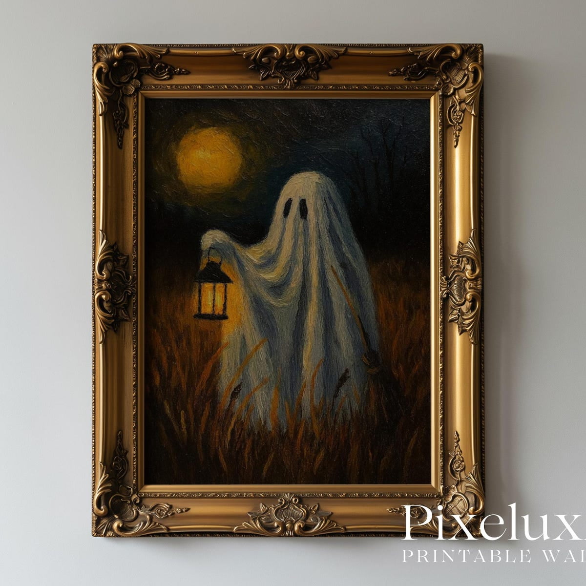 Miluva Vintage ghost wall art spooky ghost – Vintage halloween spooky ...