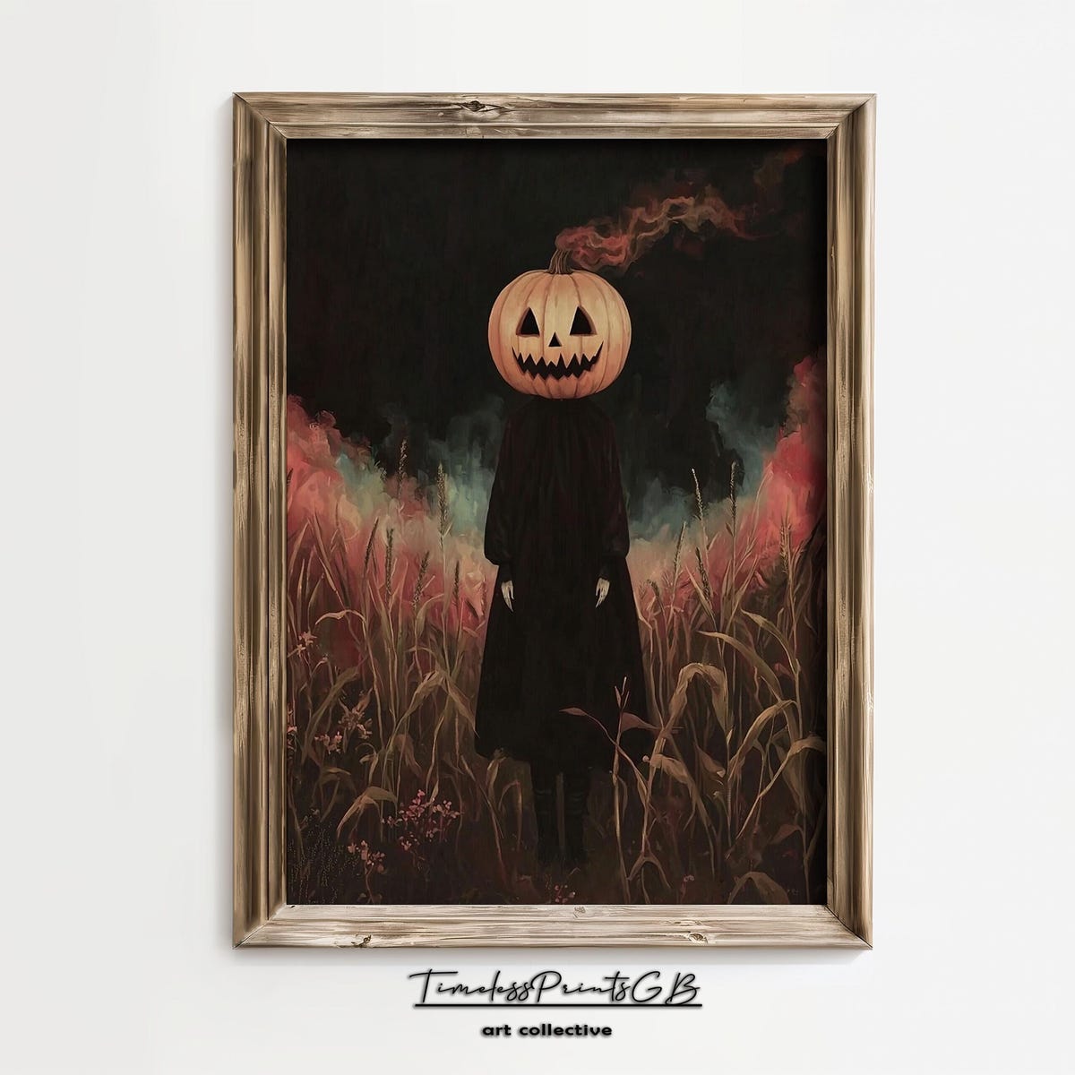 Miluva Vintage halloween scarecrow in a cornfield print creepy ...