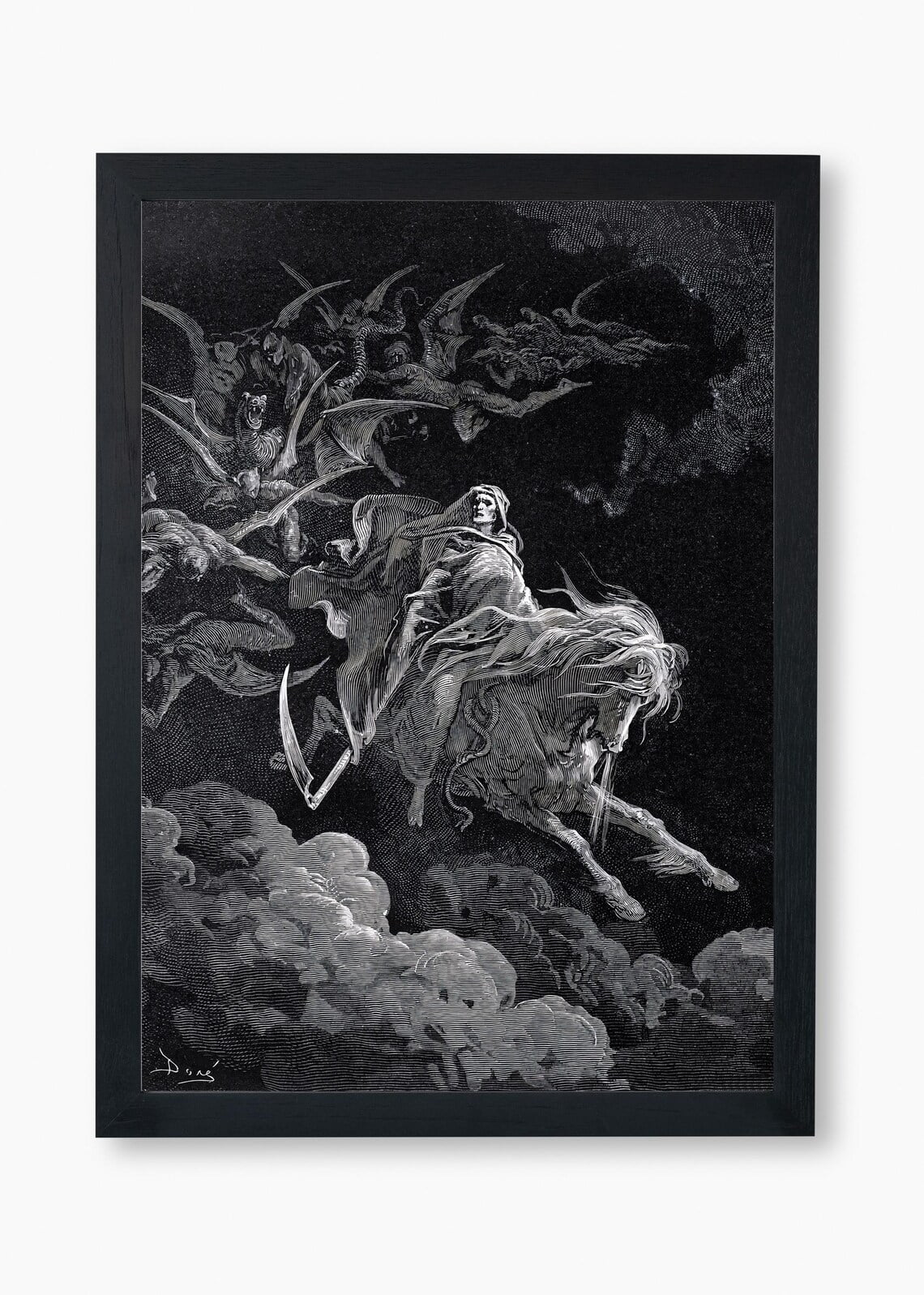 Miluva The Vision Of Death Gustave DorÃ© Grim Reaper Engraving Print ...