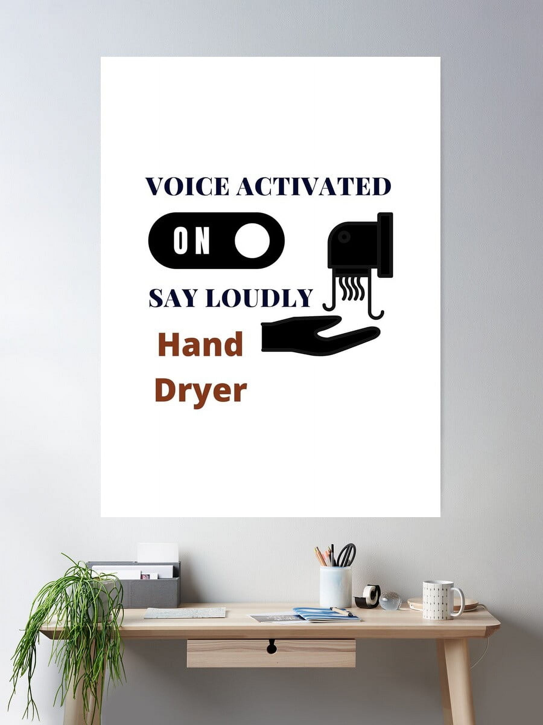 Miluva Voice Activated Hand Dryer | With Illustration Of Hand Dryer And ...