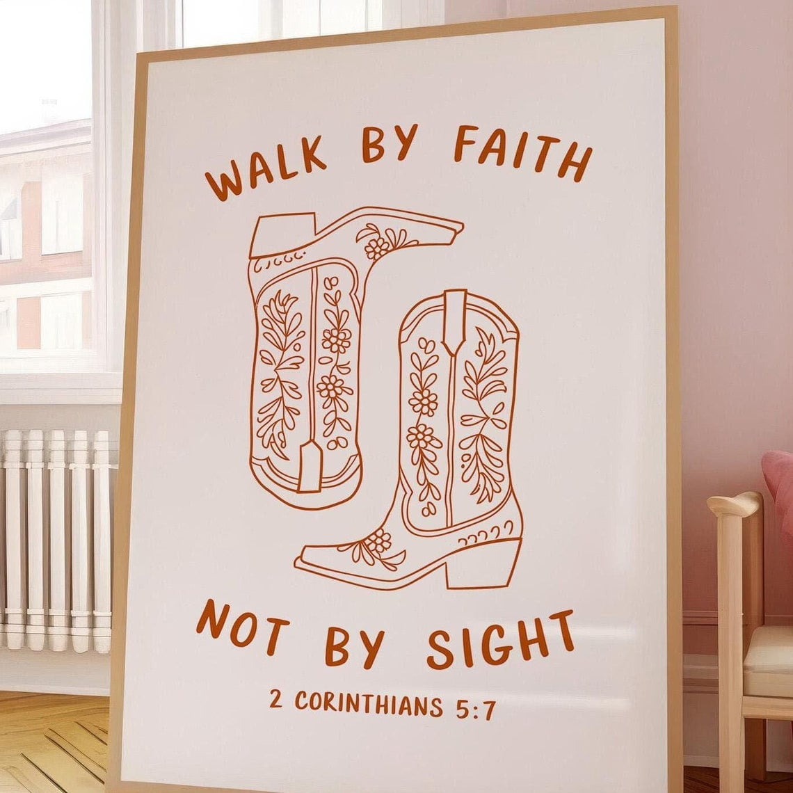 Miluva Walk By Faith Not By Sight Wall Art 2 Corinthians 5 7 Western ...