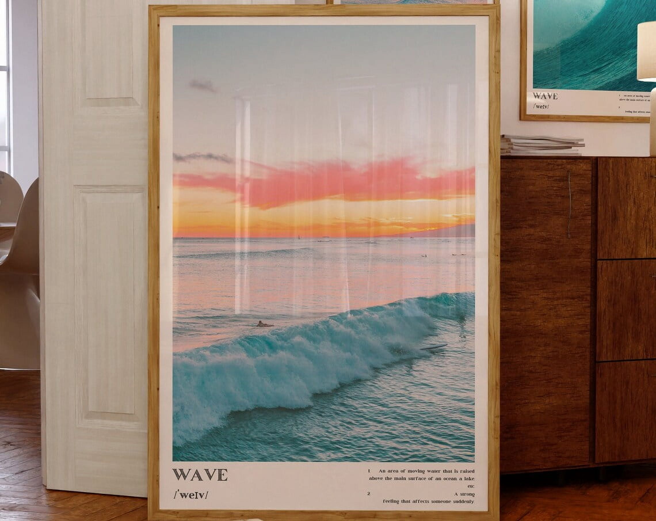 Miluva Waves Wall Art, Coastal Sunset Poster, Wave Definition Print ...