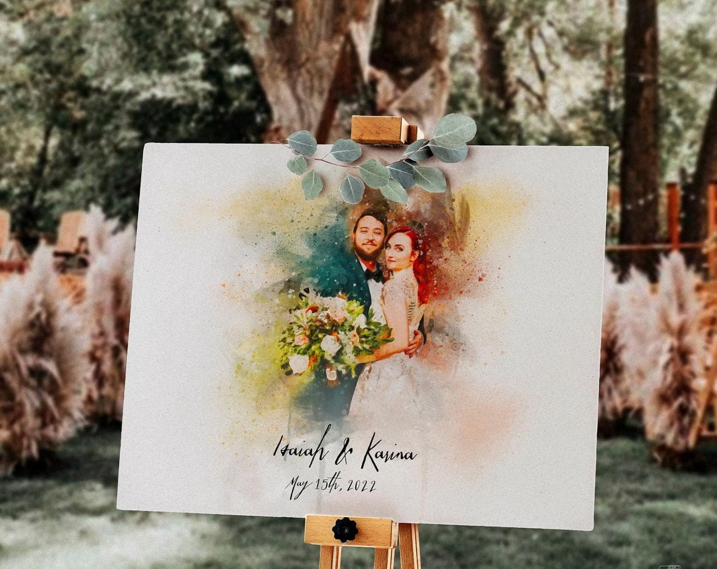 Miluva Wedding Welcome Sign Watercolour,, Wedding Decor From Couple ...
