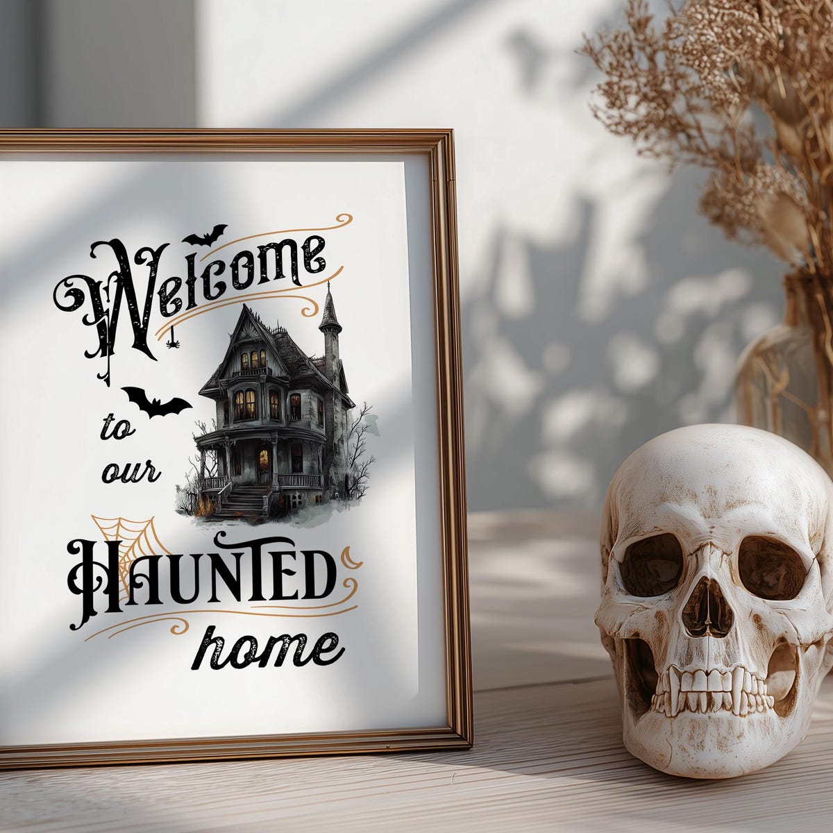 Miluva Welcome to our haunted home halloween – Spooky entryway wall art ...