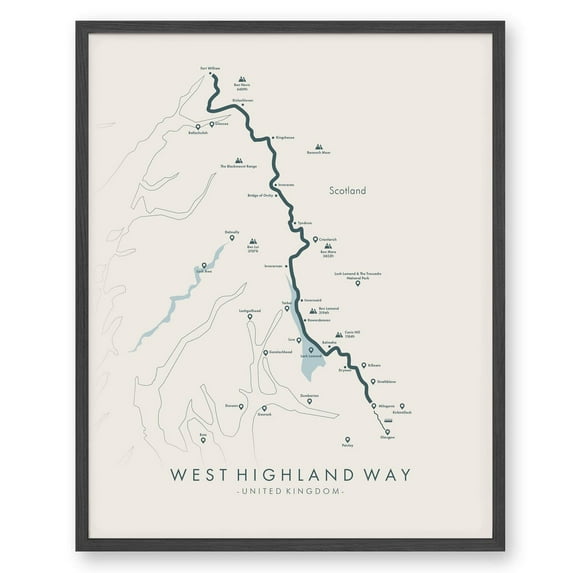 Miluva West Highland Way Map West Highland Way Gifts West Highland Way ...