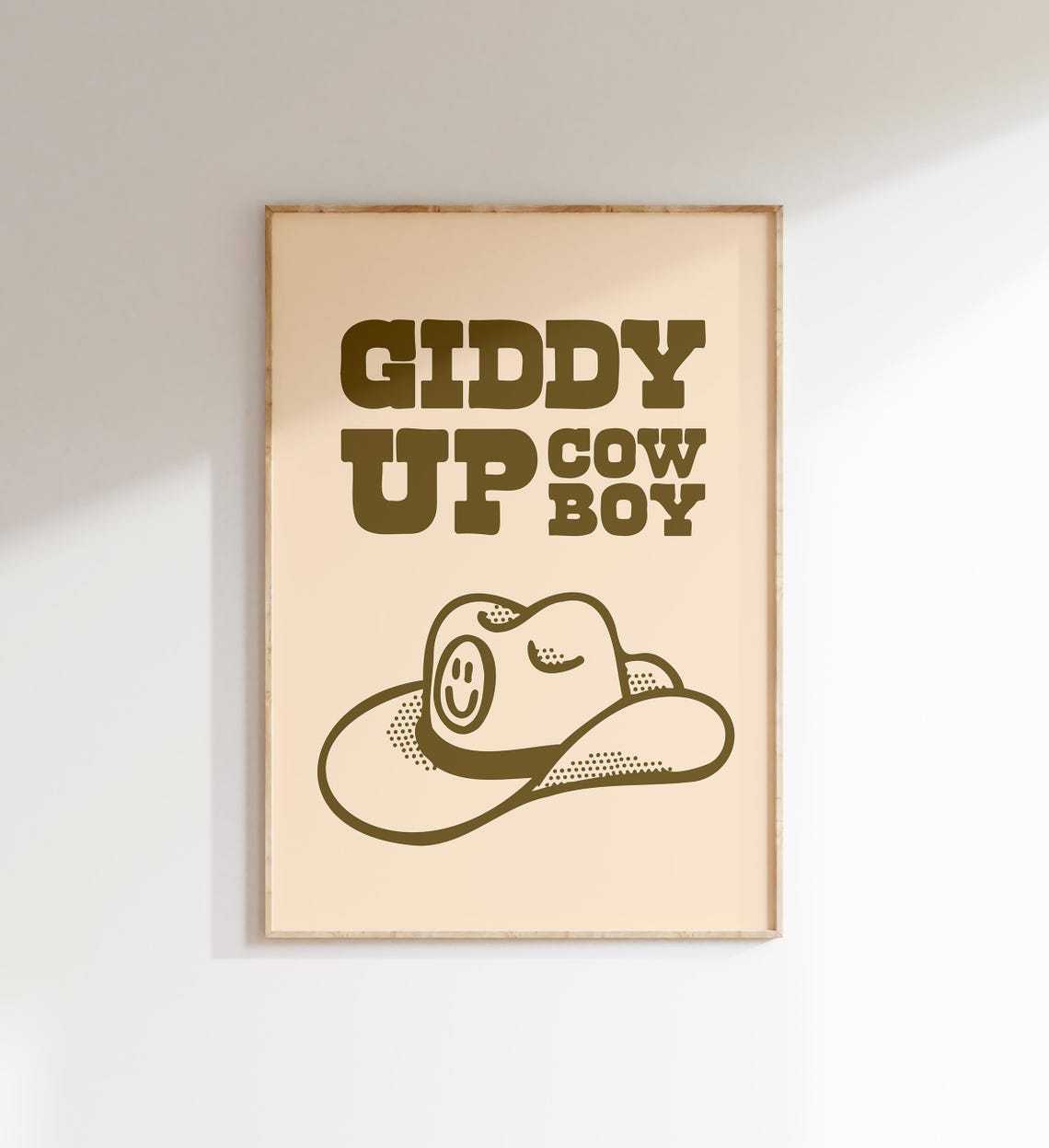 Miluva Western Cowboy Hat Printable Art, Retro Wall Decor, Giddy Up ...