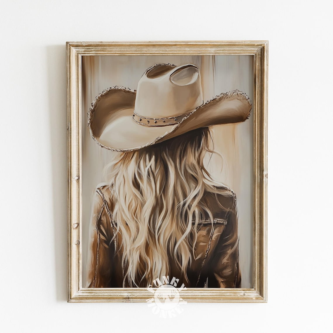 Miluva Western Cowgirl Wall Art Print, Neutral Rustic Cowboy Hat ...