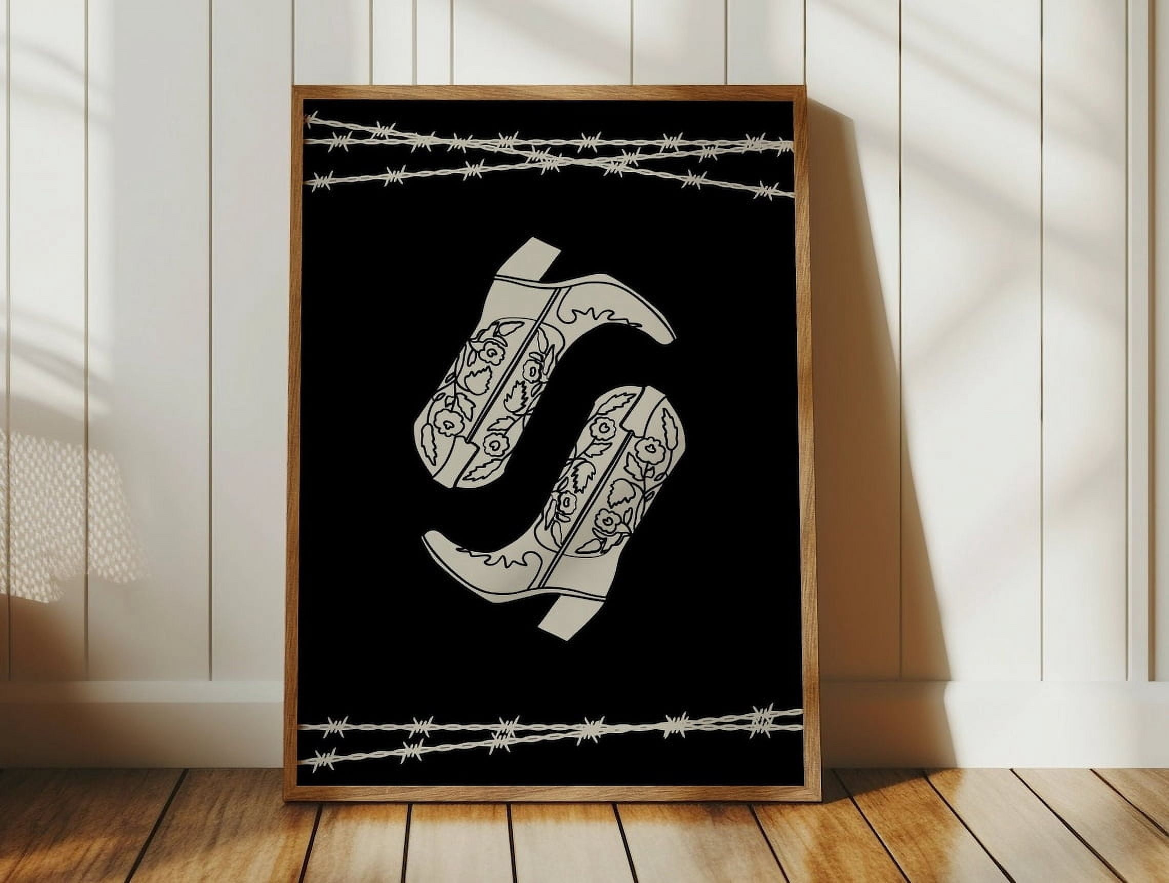 Miluva Western Gothic Print, Cowgirl Boot, Trendy Western Decor ...