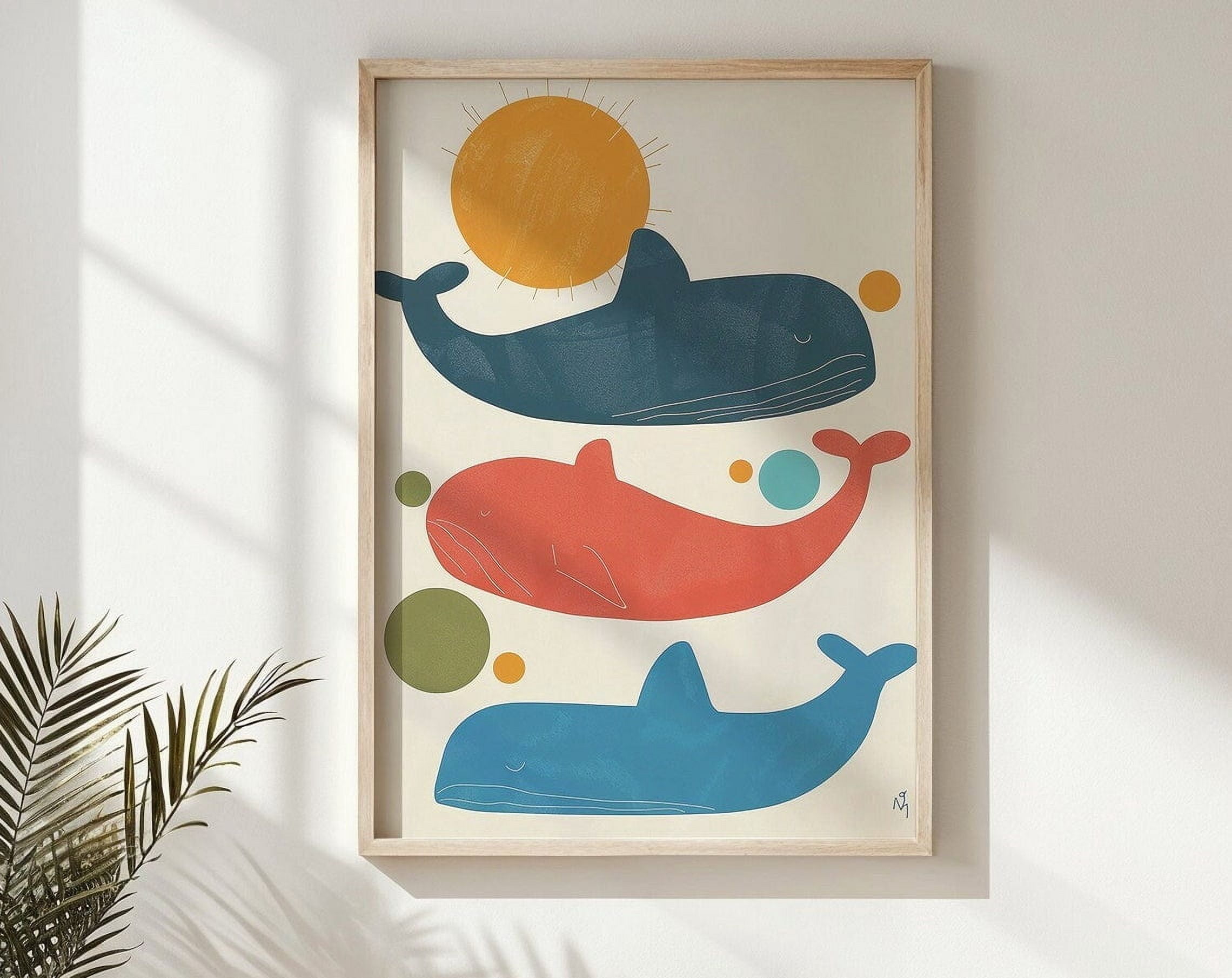 Miluva Whale Family Print ~ Nursery Wall Art ~ Kids Ocean Themed ...