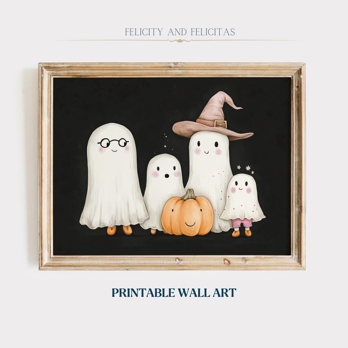 Miluva Whimsy halloween family portrait cute ghost family poster spooky ...