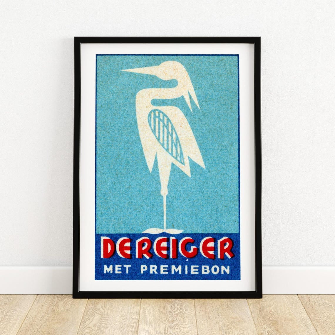 Miluva White Stork - Matchbox Print - Aesthetic Wall Art - Vintage ...