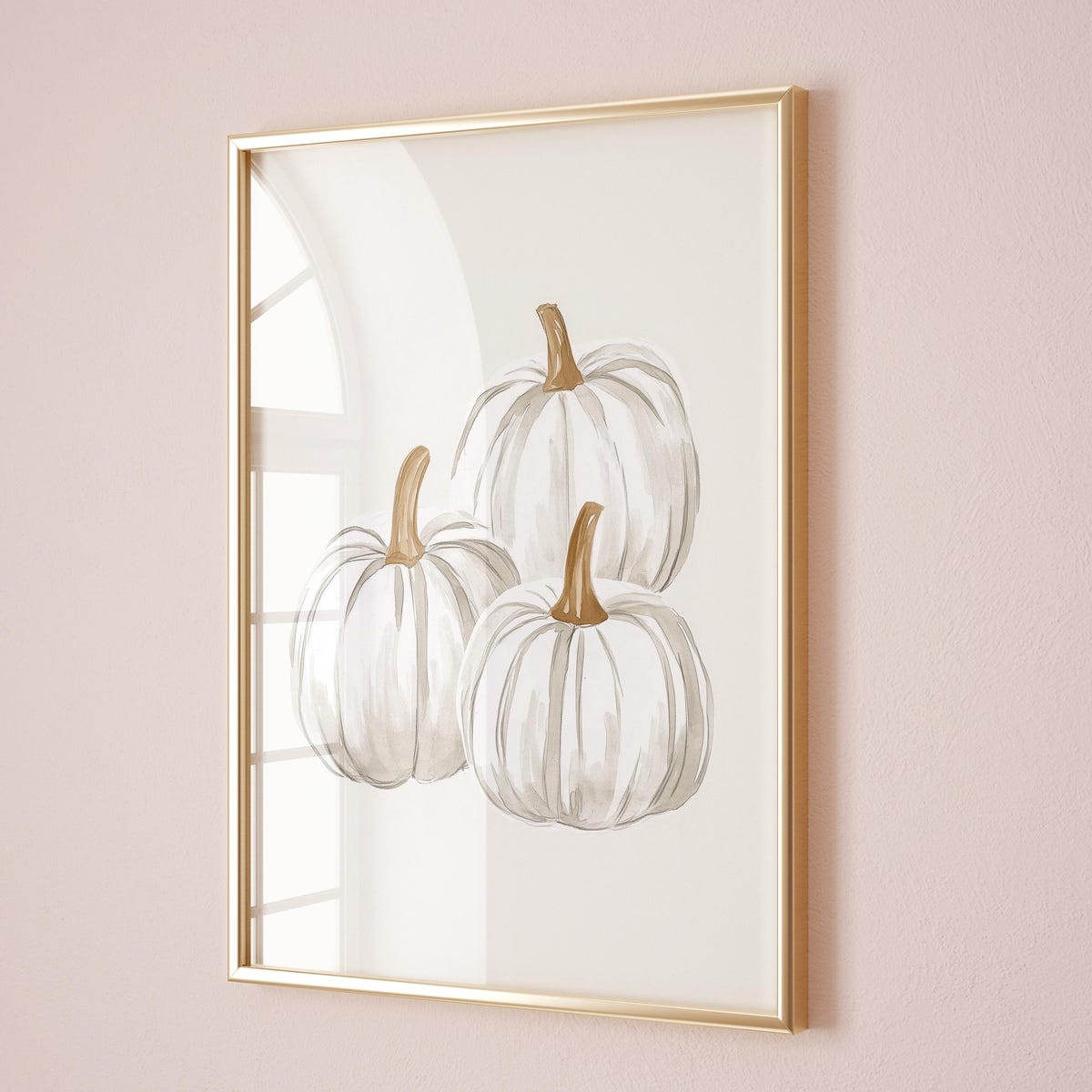 Miluva White pumpkins halloween party decor cute fall prints minimalist ...