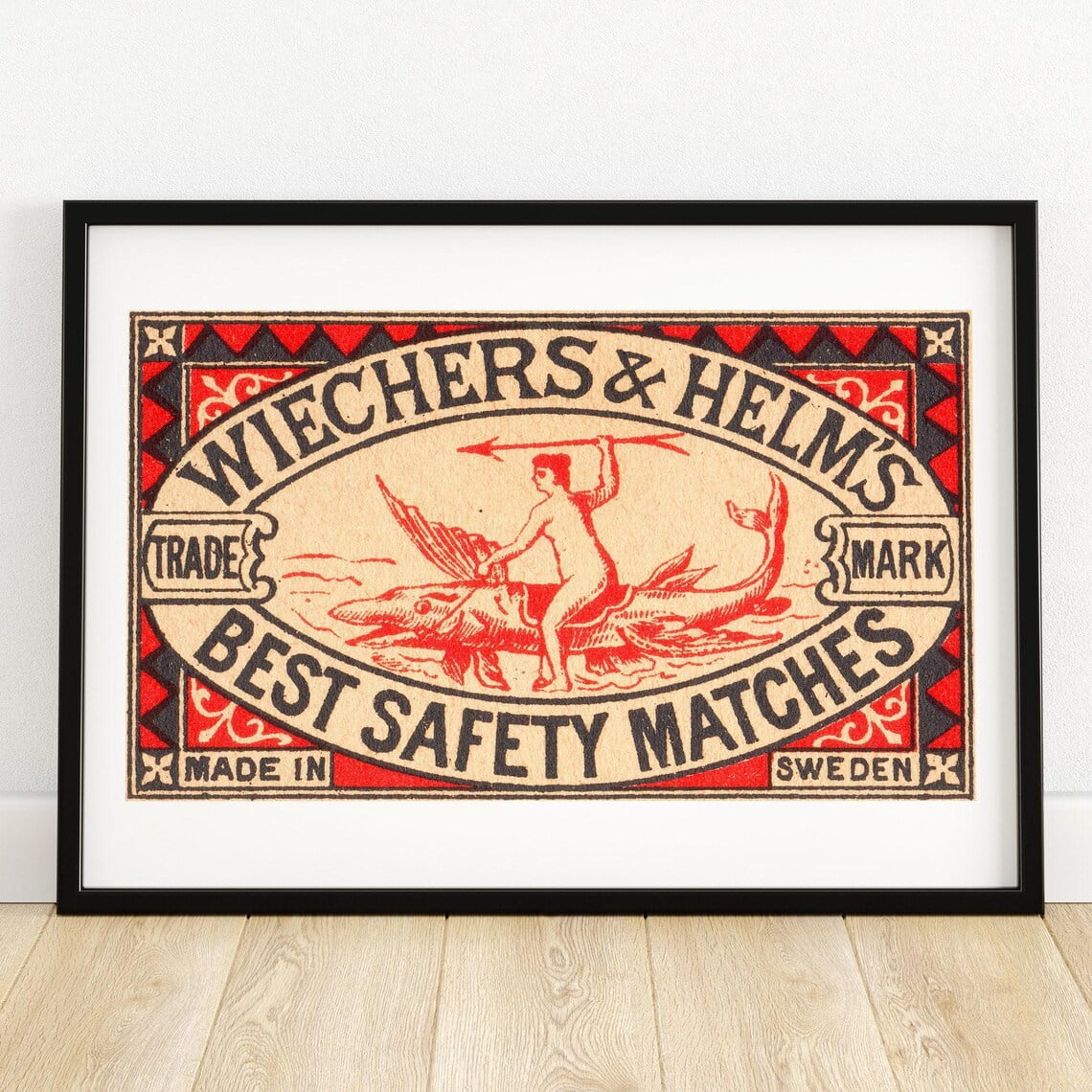 Miluva Wiechers & Helms Safety Matches Art Print Vintage Swedish ...