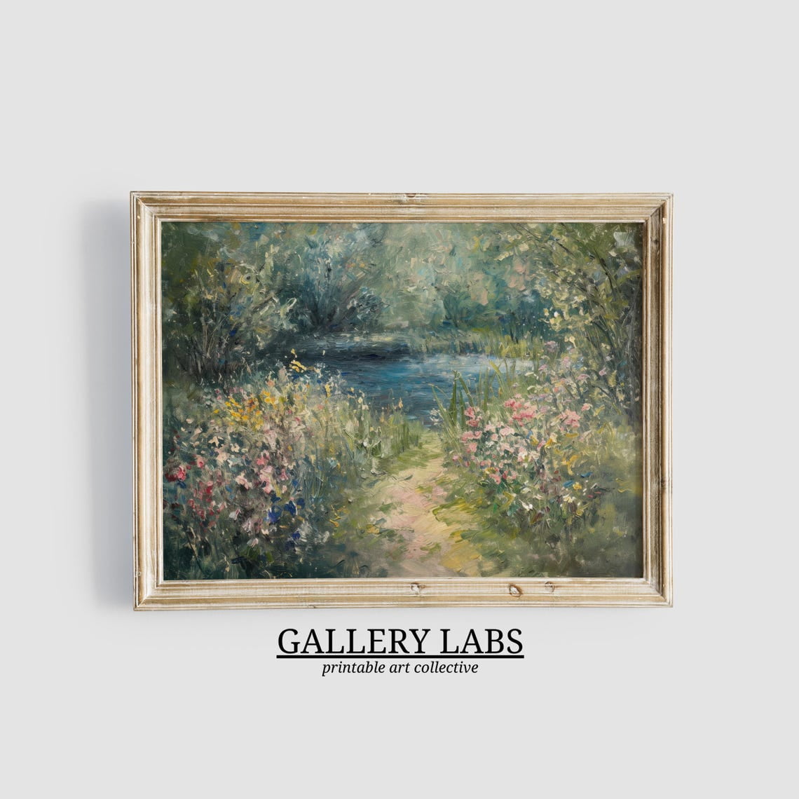 Miluva Wildflower Spring Wall Art Countryside Decor Soft Tone Pond ...