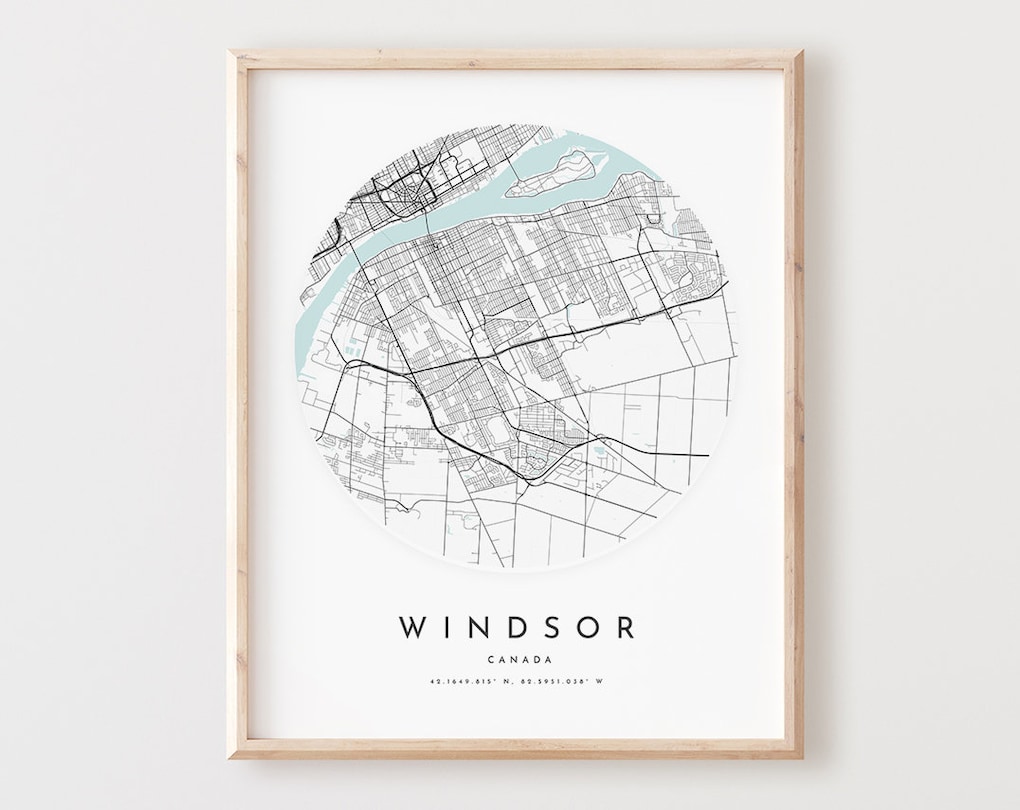 Miluva Windsor Map Print, Windsor Map Poster City Wall Art, Windsor ...