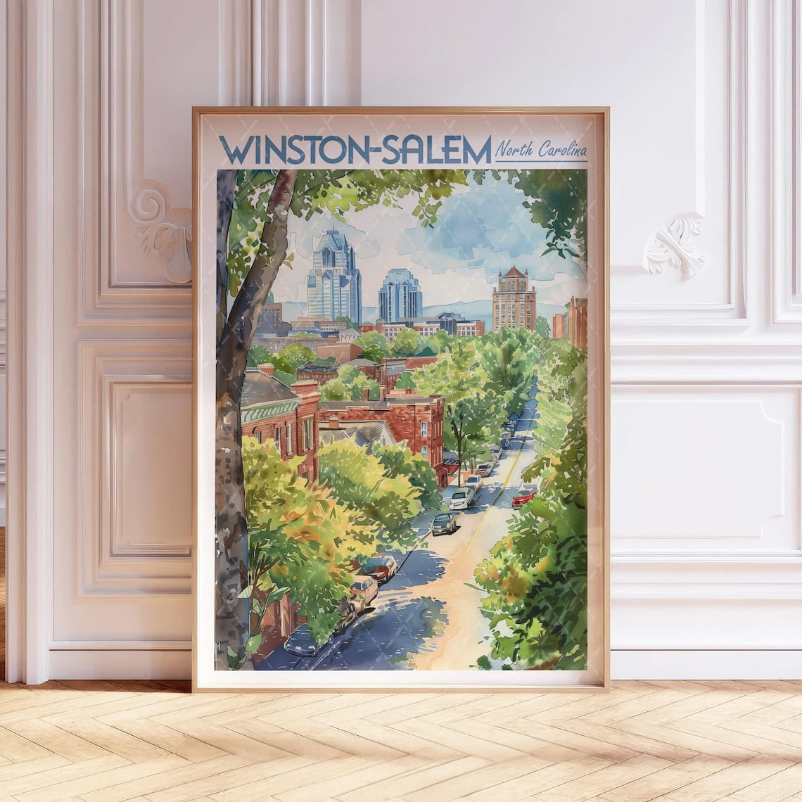 Miluva Winston Salem Poster - Winston Salem Wall Art - North Carolina ...