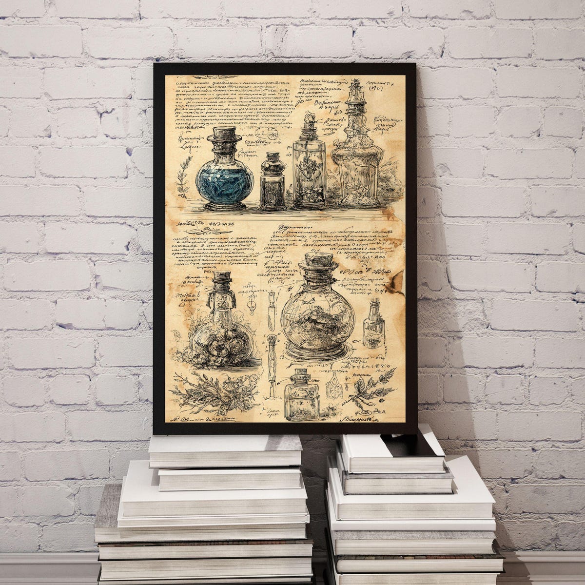 Miluva Witch Spell Book Page With Potions, Magical Apothecary Printable ...