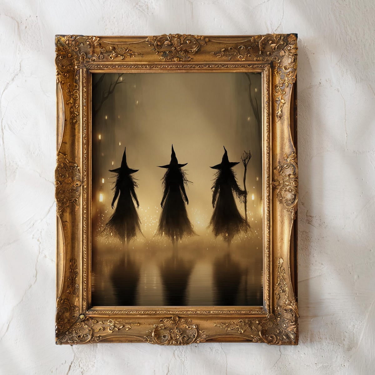 Miluva Witches decor halloween wall art vintage witch halloween rustic ...